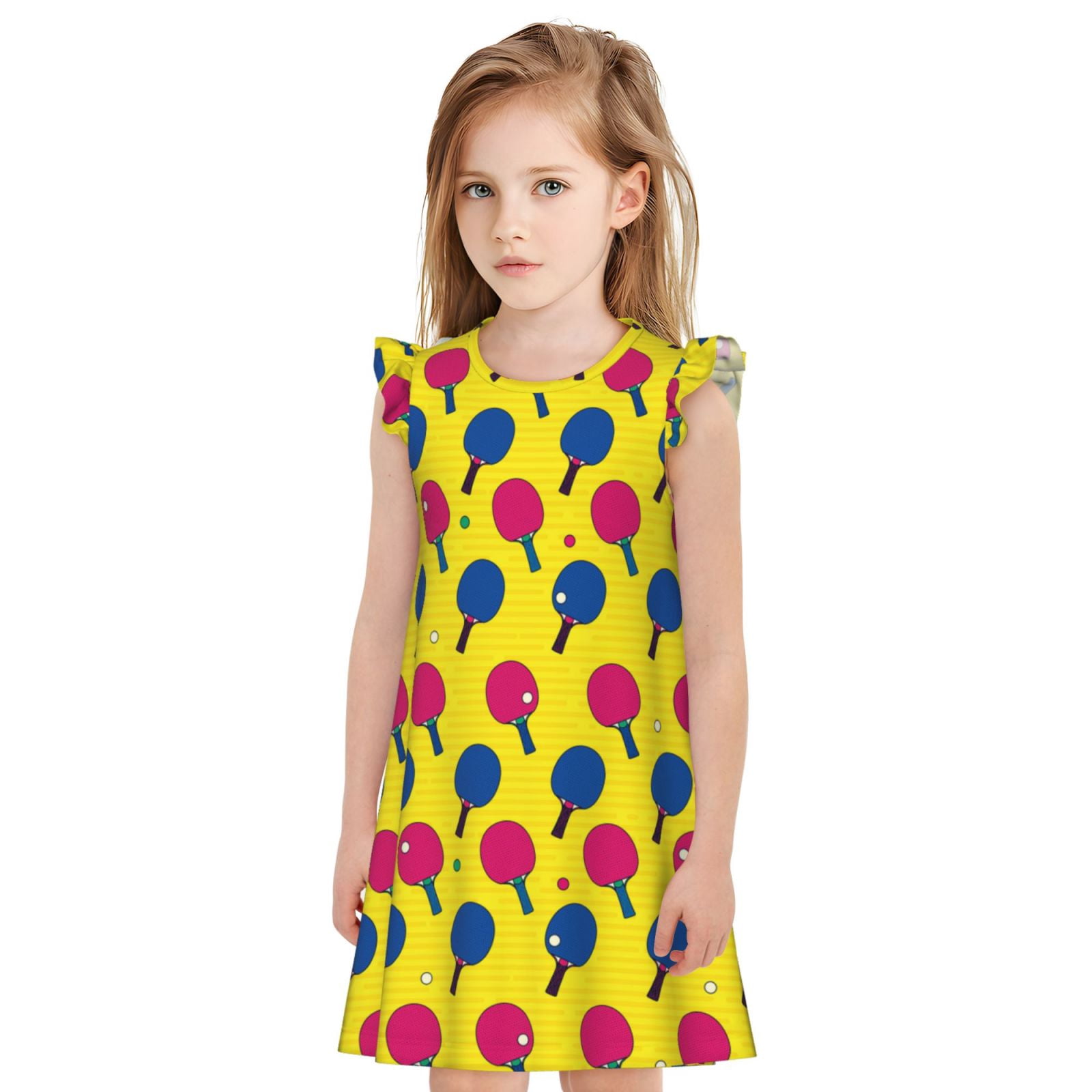 Pofeuu Colorful Ping Pong Print Girls Nightgowns, Nightgown Princess ...