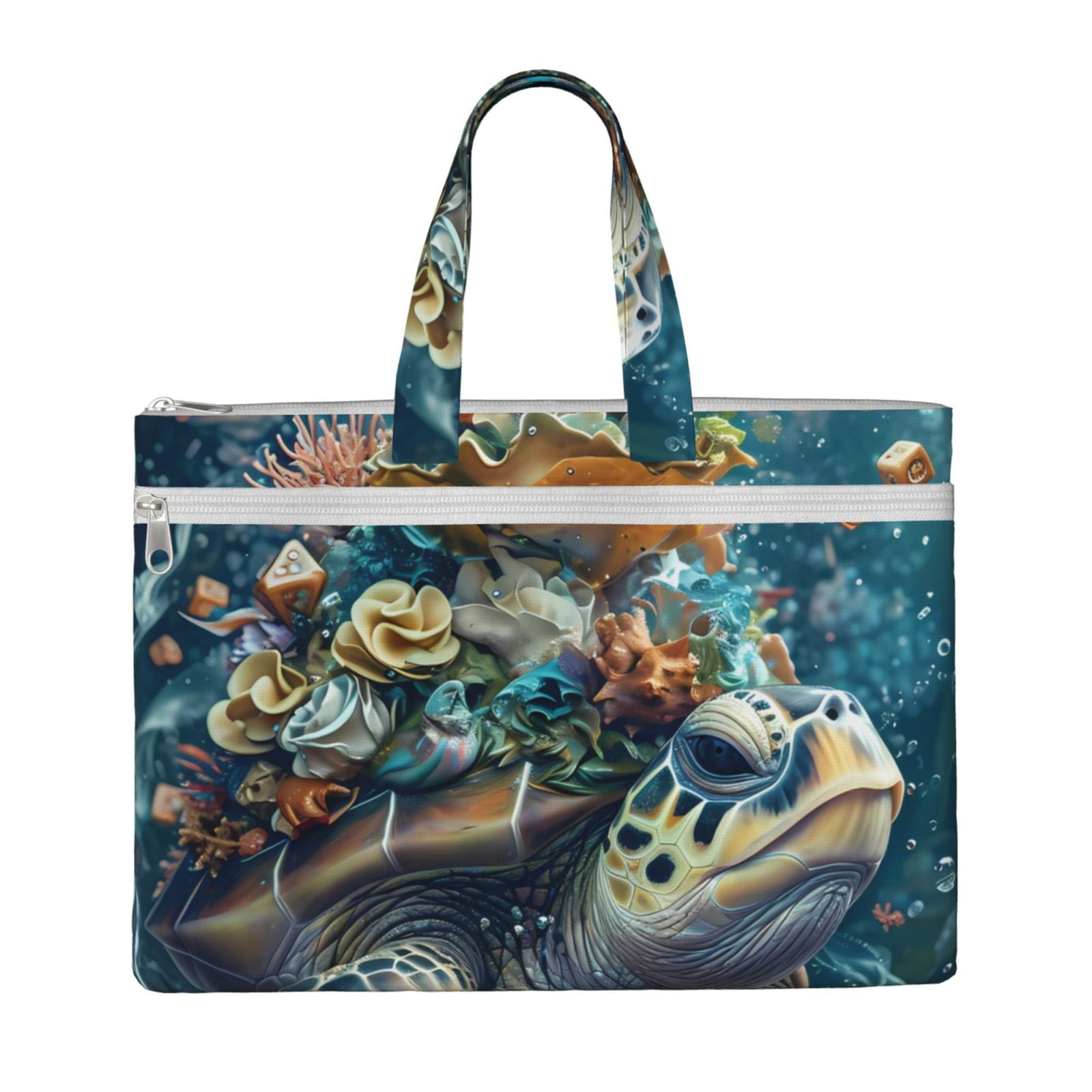 Pofeuu Colorful Plant Turtle Print Laptop Bag Carrying - Computer Bag ...