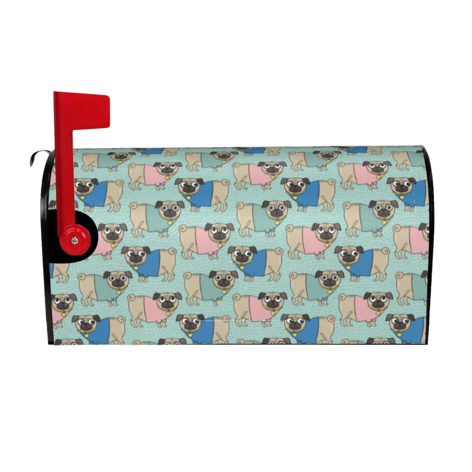 Pofeuu Colorful Pugs Print Mailbox Covers Letterbox Cover Mailbox Wrap ...