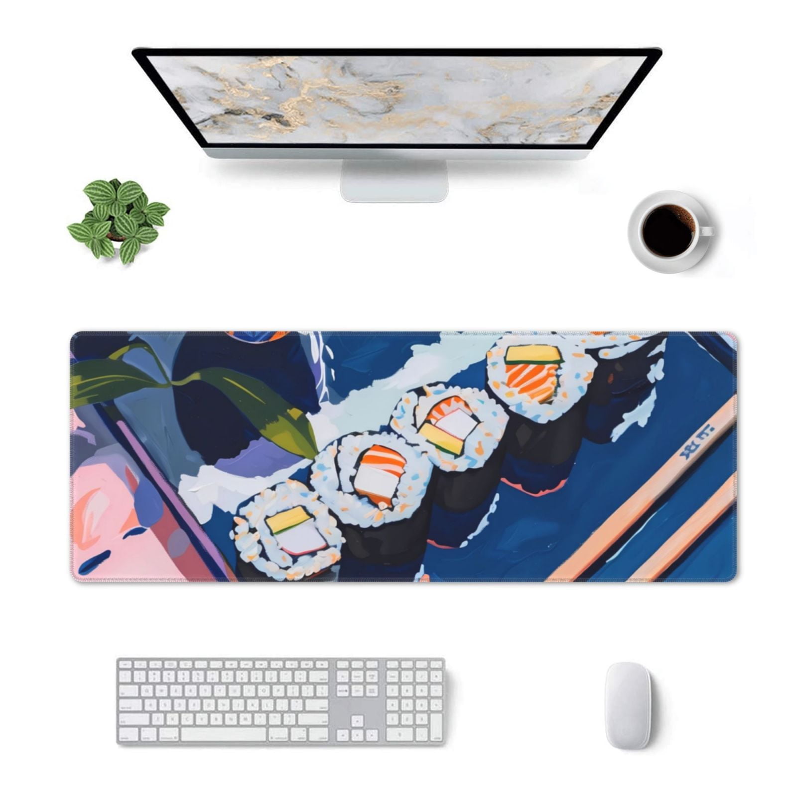Pofeuu Colorful Sushi Food Art Print Desk Mat for Keyboard and Mouse ...