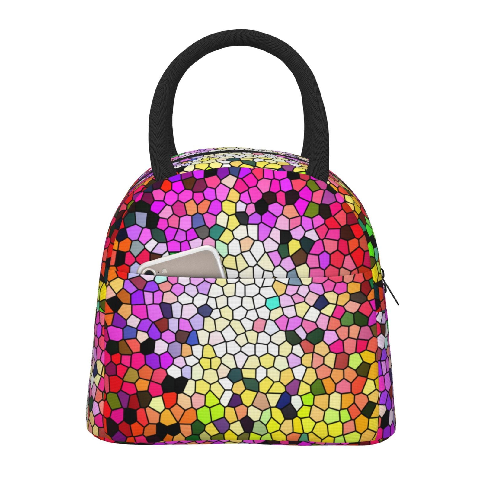 Pofeuu Colorful Tie Dye Stained Glass 3 Print Lunch Bag for Adult ...