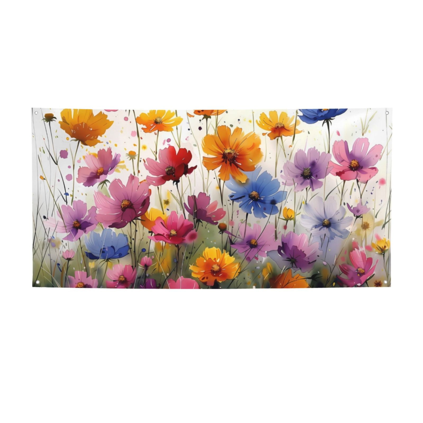 Pofeuu Colorful Wildflower Meadow Print Colorful Yard Festival Banner ...