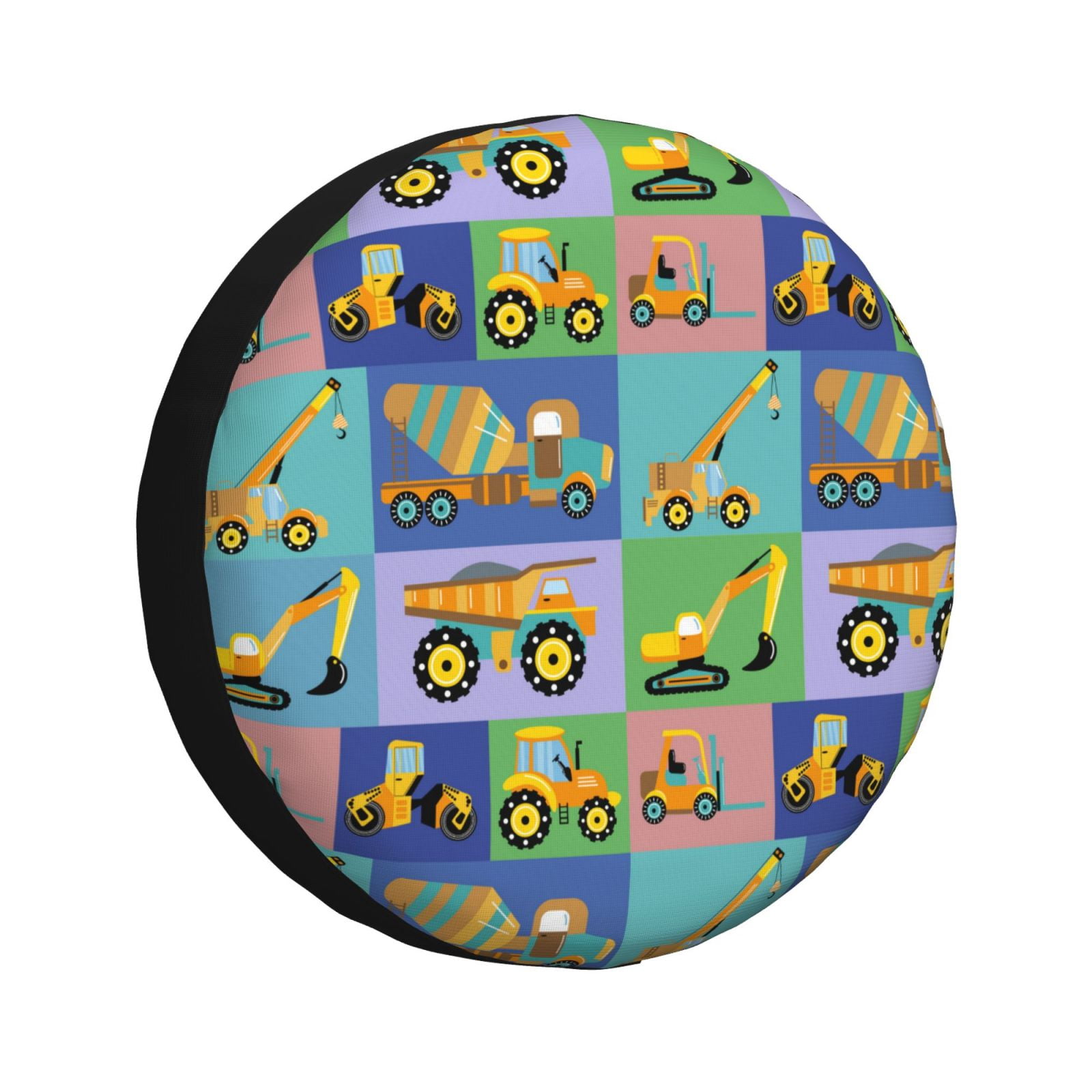Pofeuu Construction Machinery Print Spare Tire Wheel Cover for Car ...