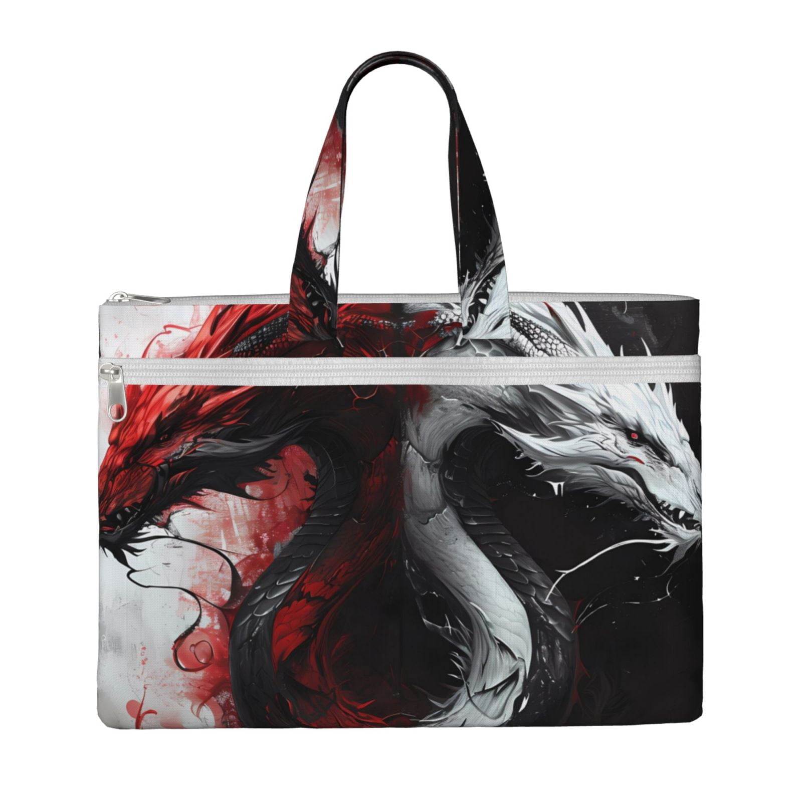 Pofeuu Cool Black And White Dragon Print Laptop Bag Carrying - Computer ...