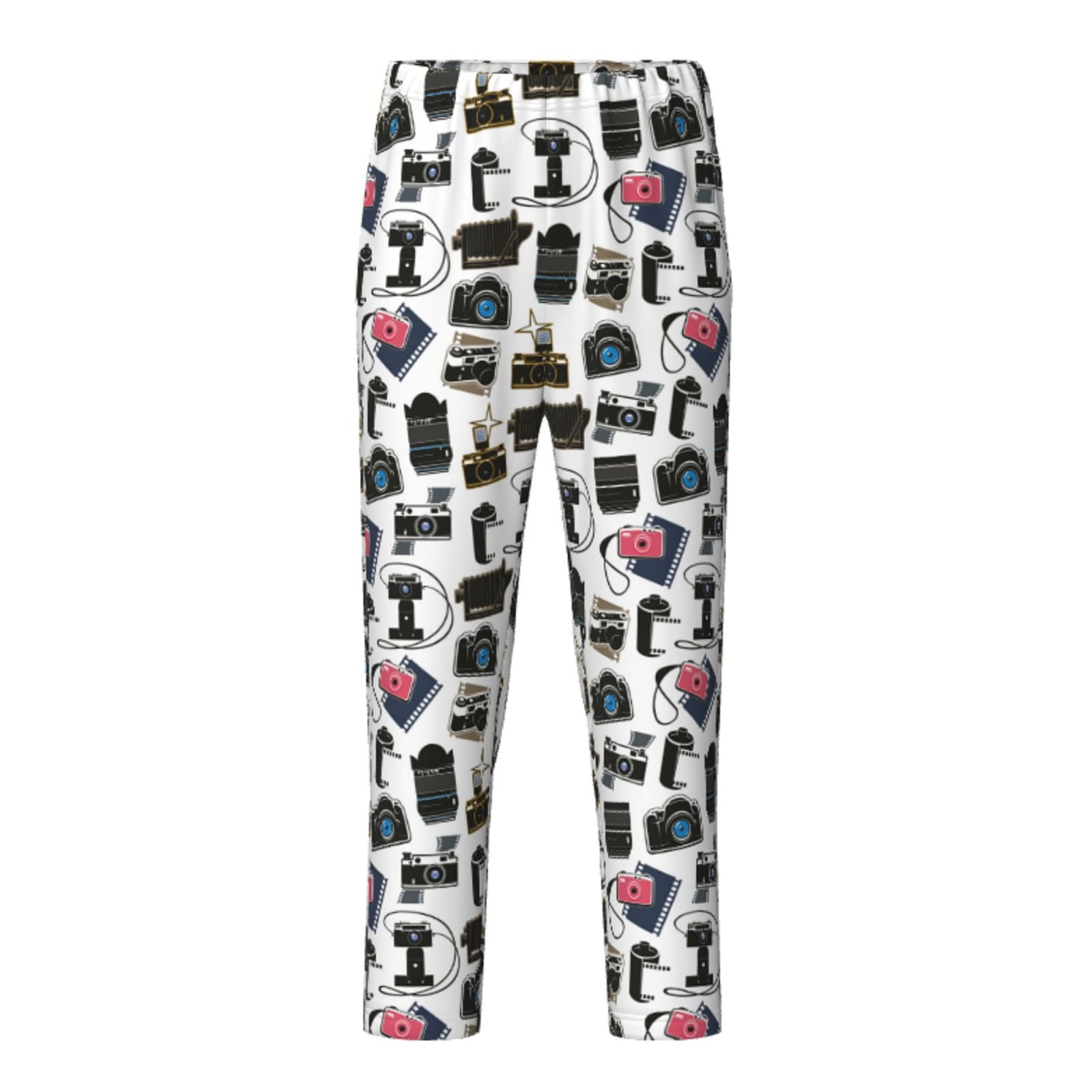 Pofeuu Cool Camera Print Teenagers' Pajama Pants, Soft Lounge Pajama ...