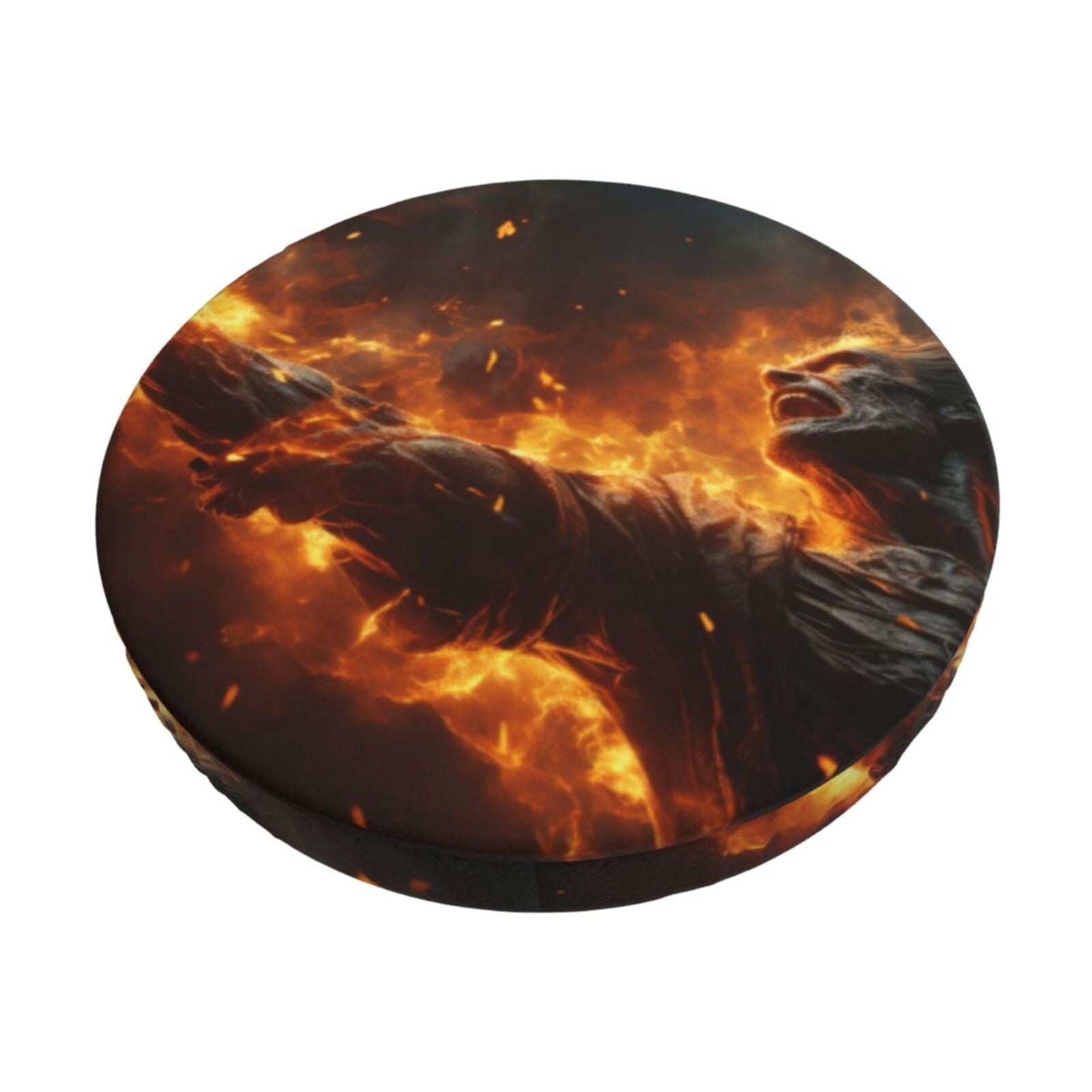 Pofeuu Cool Fire Man Print Round Bar Stool Covers - Super Soft and ...