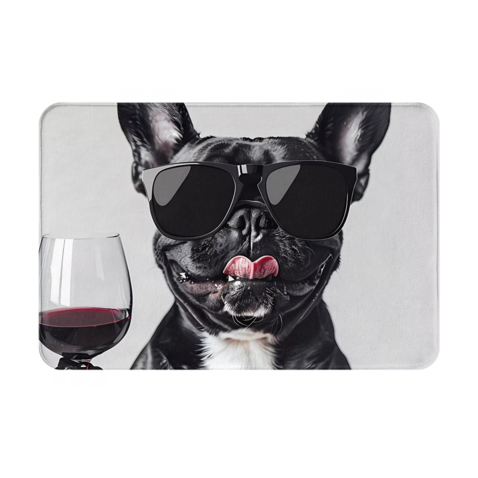 Pofeuu Cool French Bulldog Wine Print Flannel Doormats Rug16"x24"Rug ...