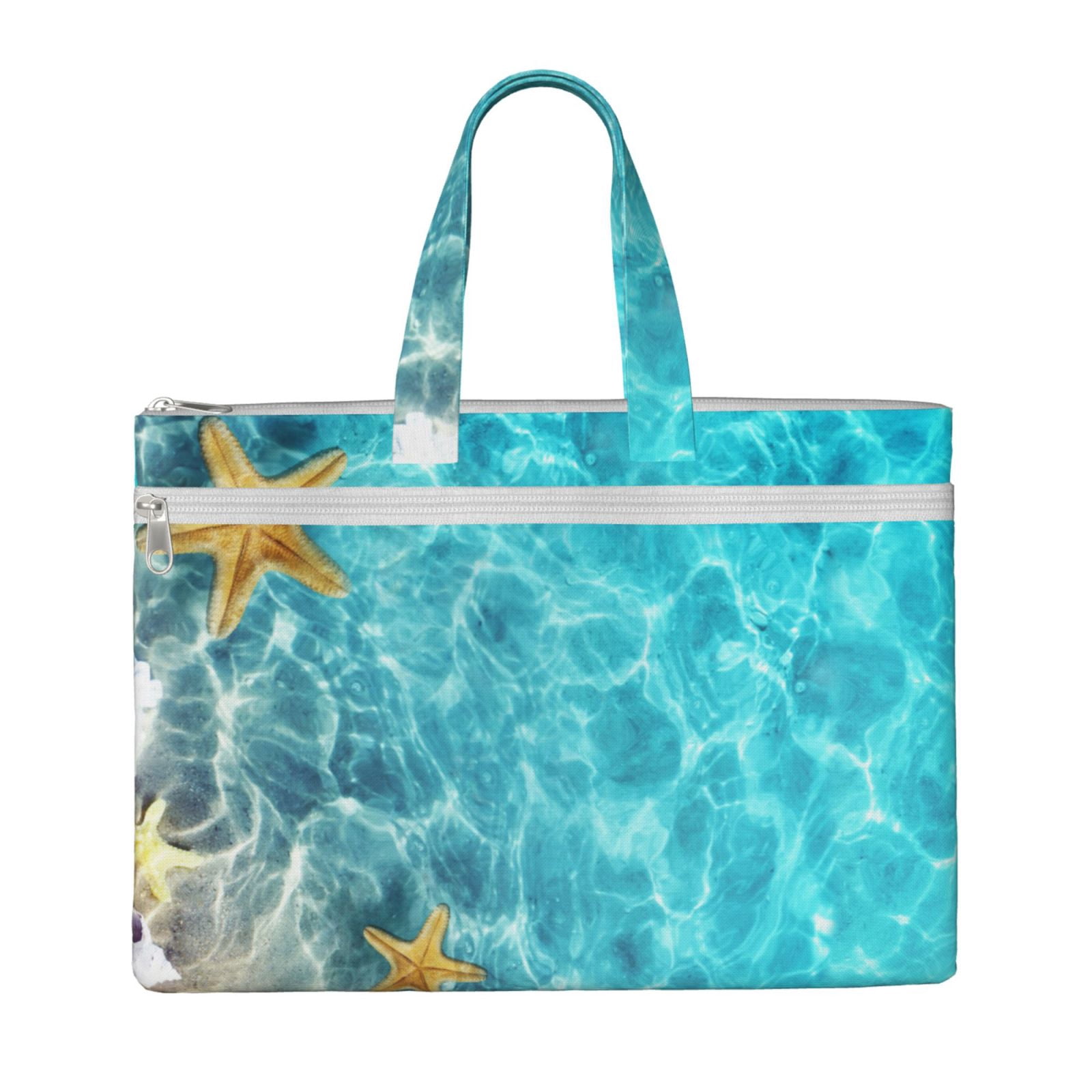 Pofeuu Coral And Seashell On The Beach Print Laptop Bag Carrying ...
