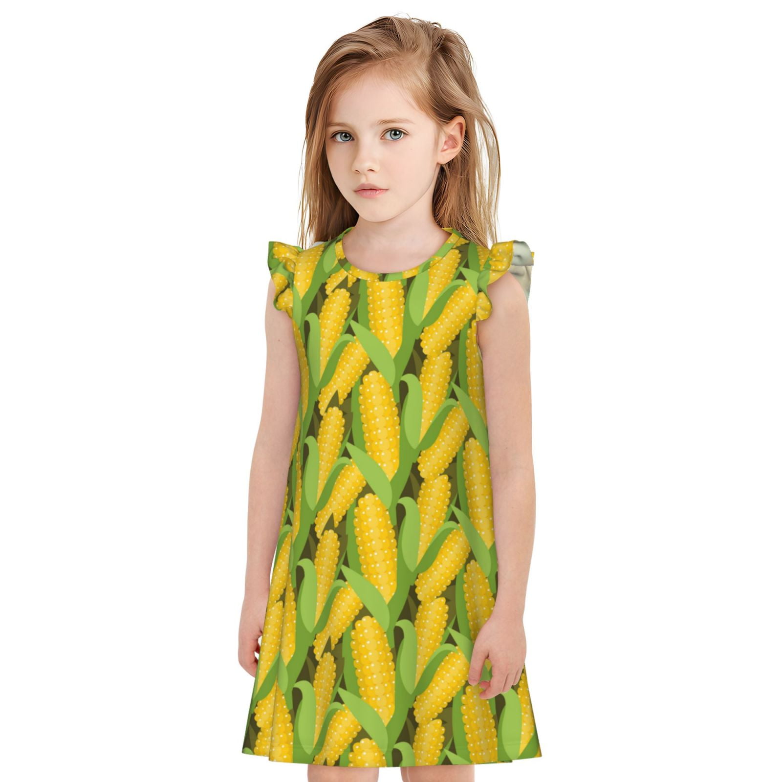 Pofeuu Corn 1 Print Girls Nightgowns, Nightgown Princess Pajama Dresses ...