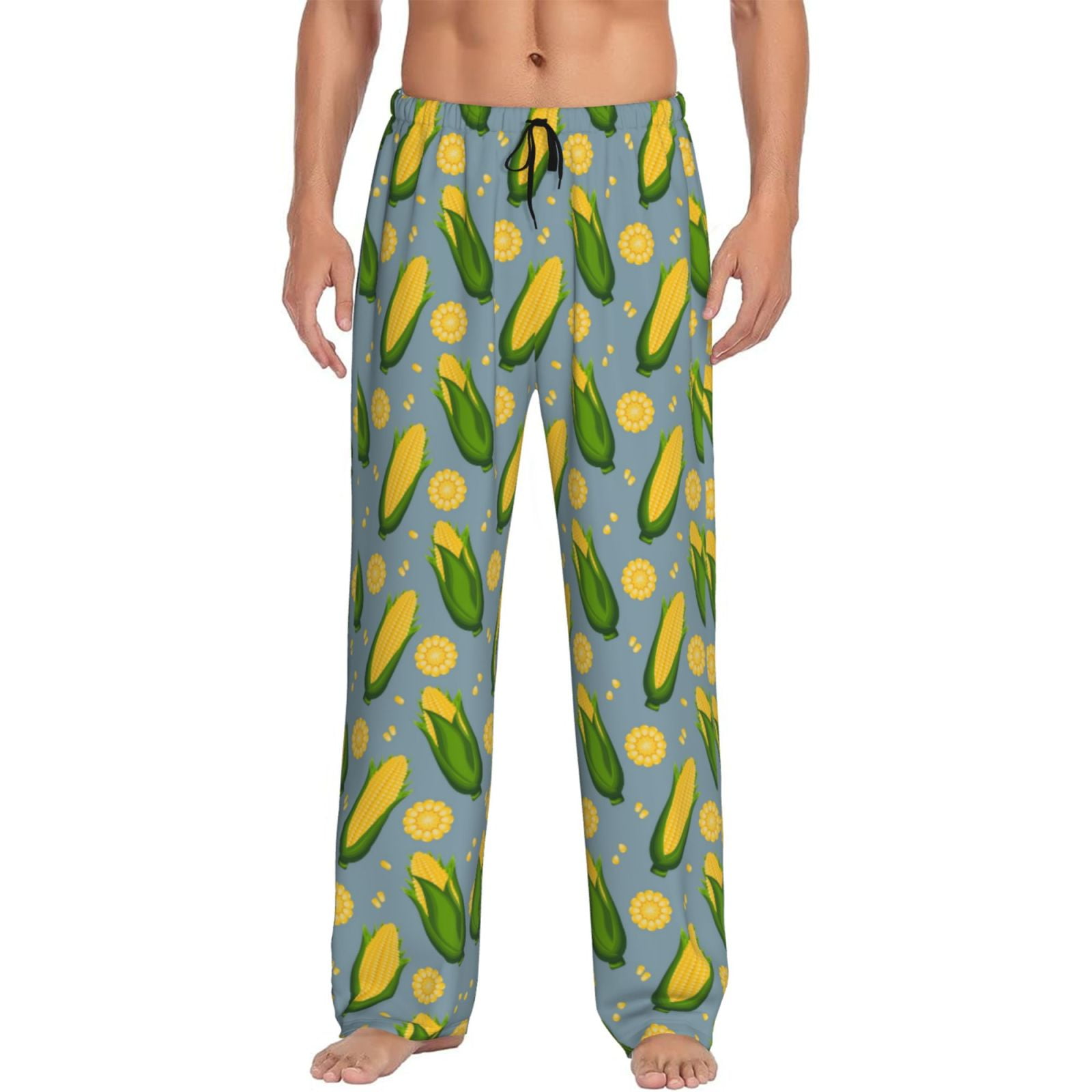 Pofeuu Corn On The Leaves Print Men's Pajama Pants, Soft Lounge Pajama ...