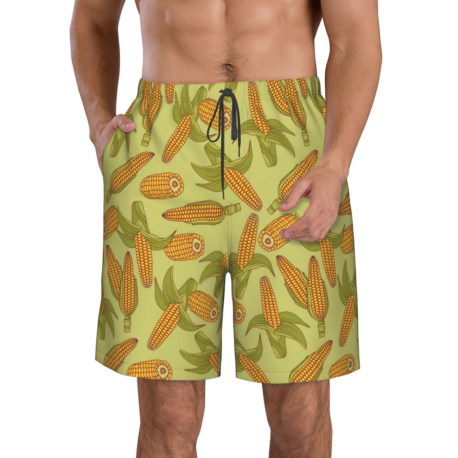 Pofeuu Corn Prin Men's Swim Trunks Quick Dry Bathing Suit Swimming ...