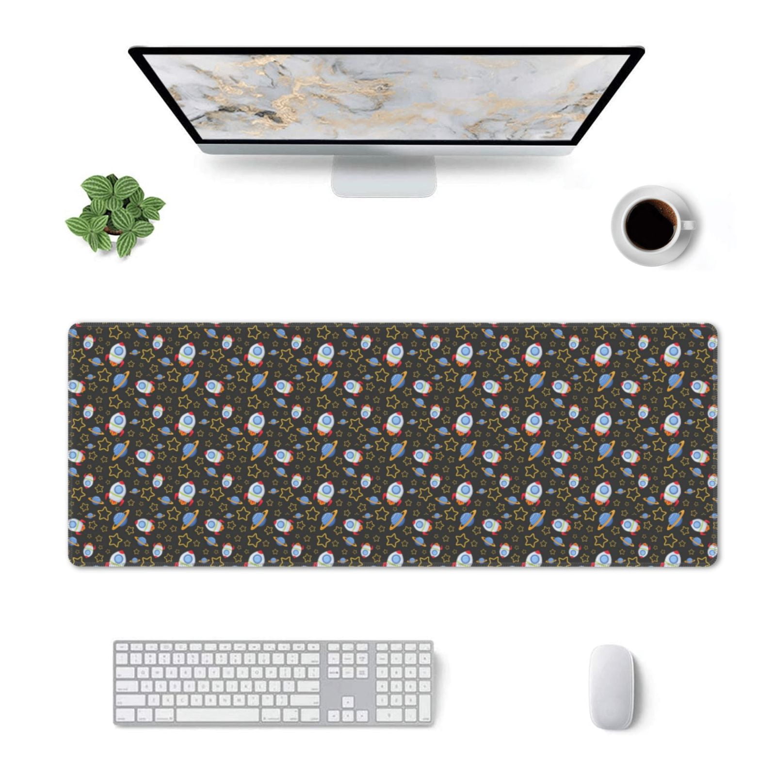 Pofeuu Cosmic Print Desk Mat for Keyboard and Mouse，Computer Desk Matt ...