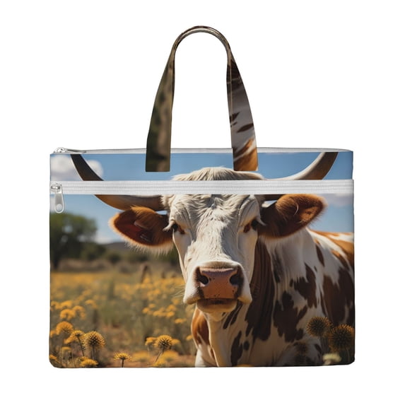 Pofeuu Countryside Flower Cow Print Laptop Bag Carrying - Computer Bag ...