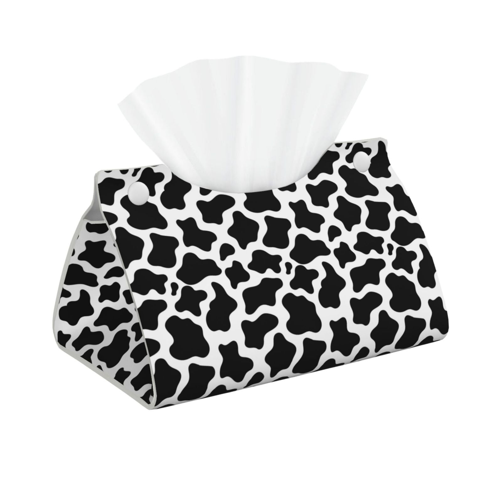Pofeuu Cow Print Black White Print Tissue Box Cover, Modern Decorative ...