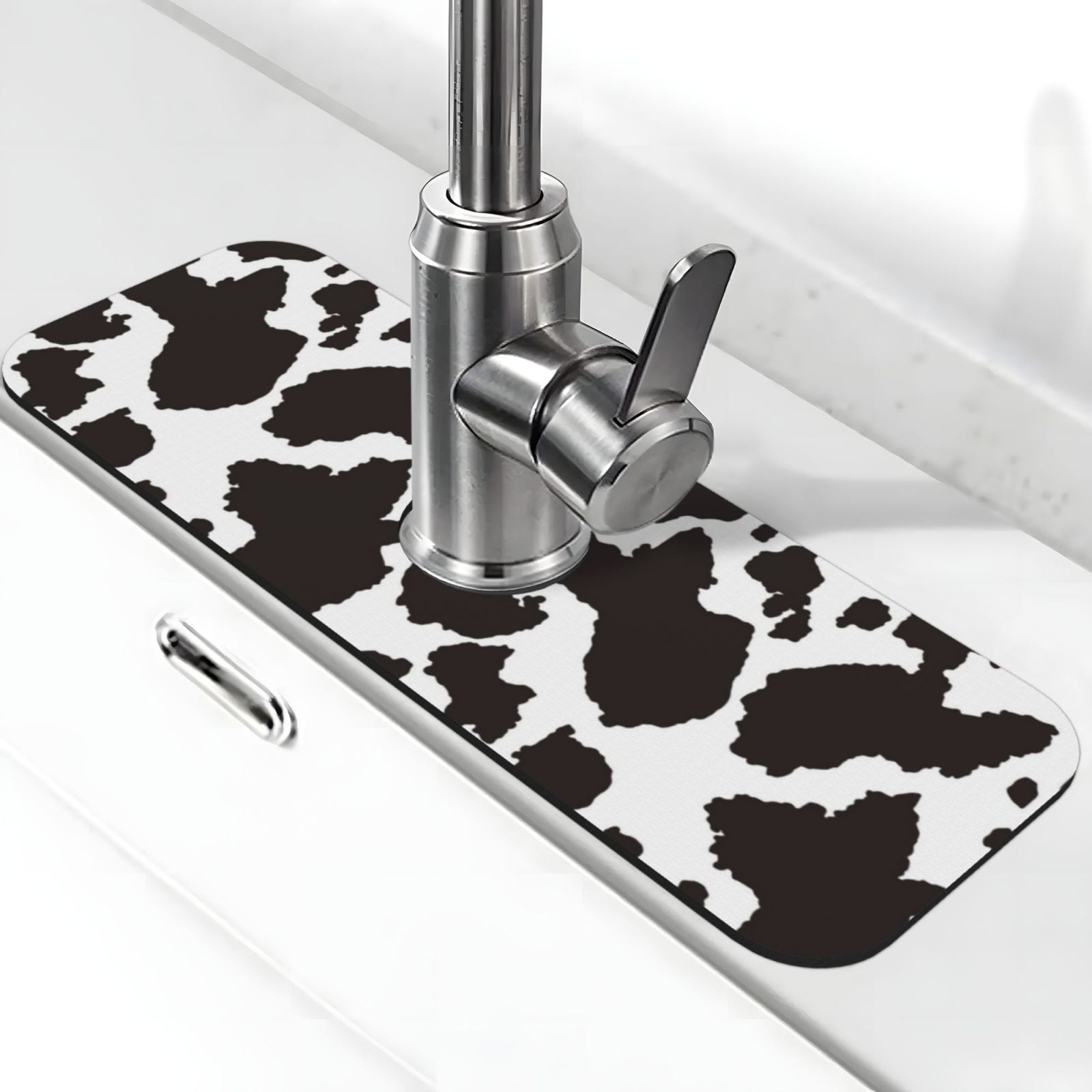 Pofeuu Cow Skin 2 Print Splash Guard for Sink Faucet Sink Gadgets ...