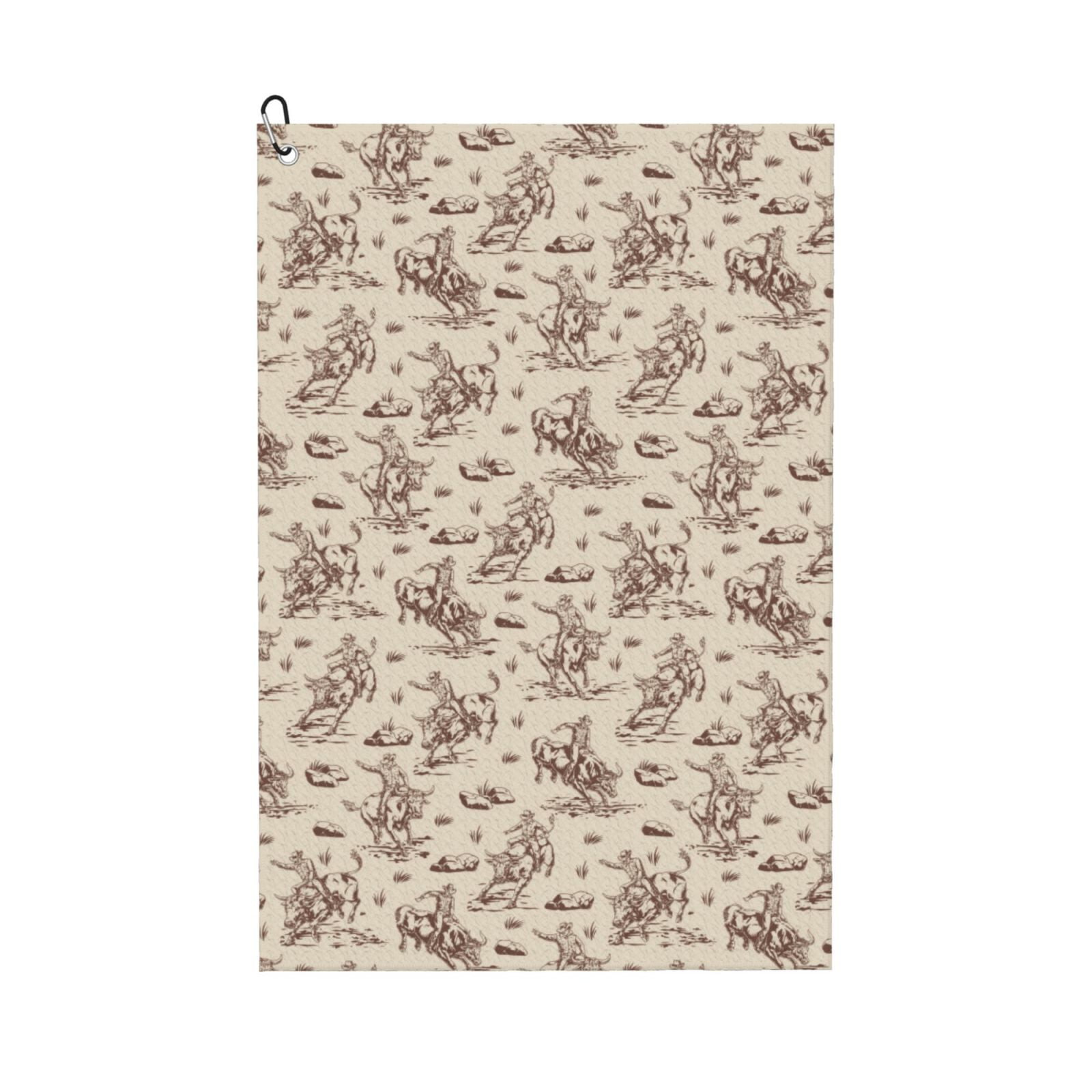 Pofeuu Cowboy Sitting On Cow Back Print Premium Golf Towel with ...