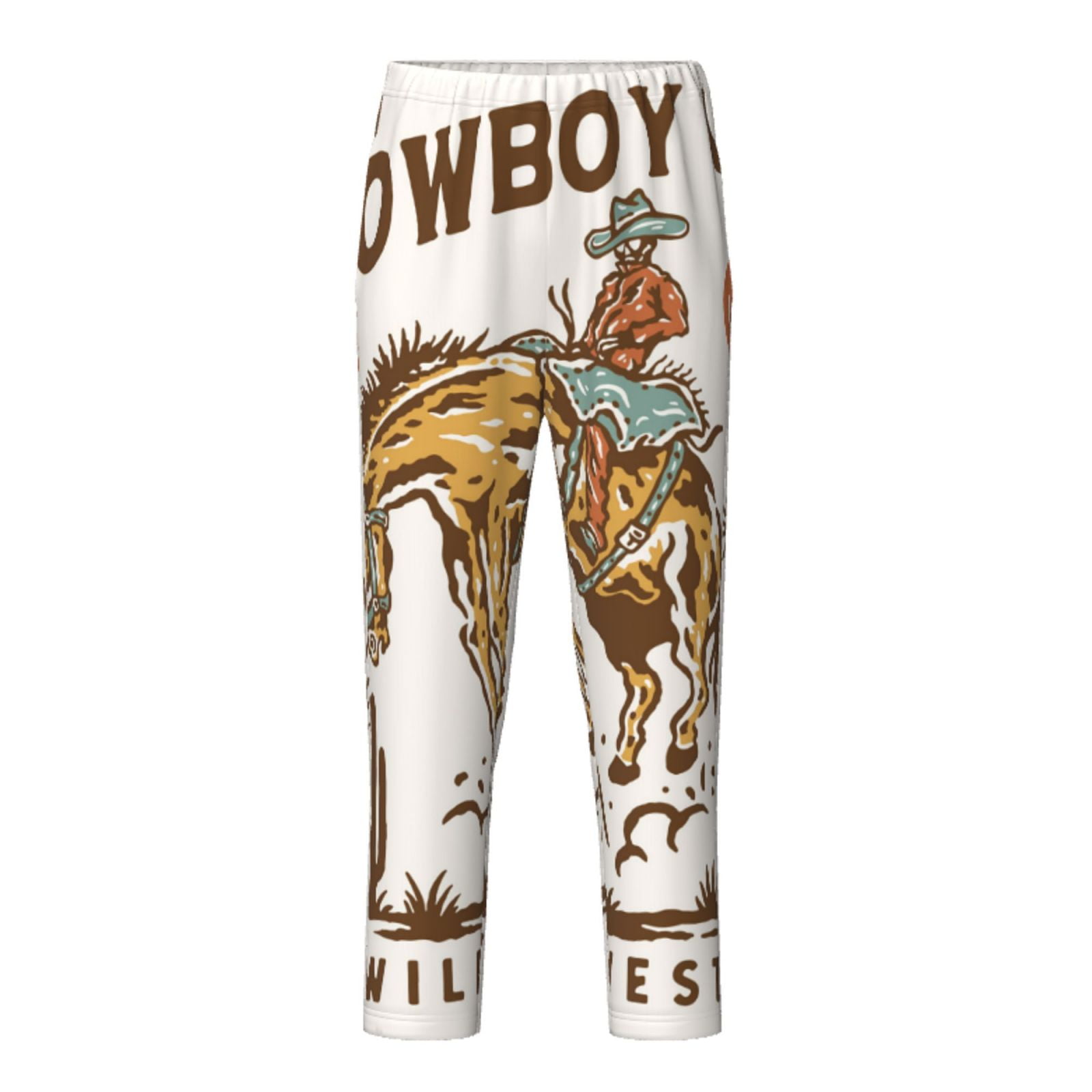 Pofeuu Cowboy Up Vintage Wild West Print Teenagers' Pajama Pants, Soft ...