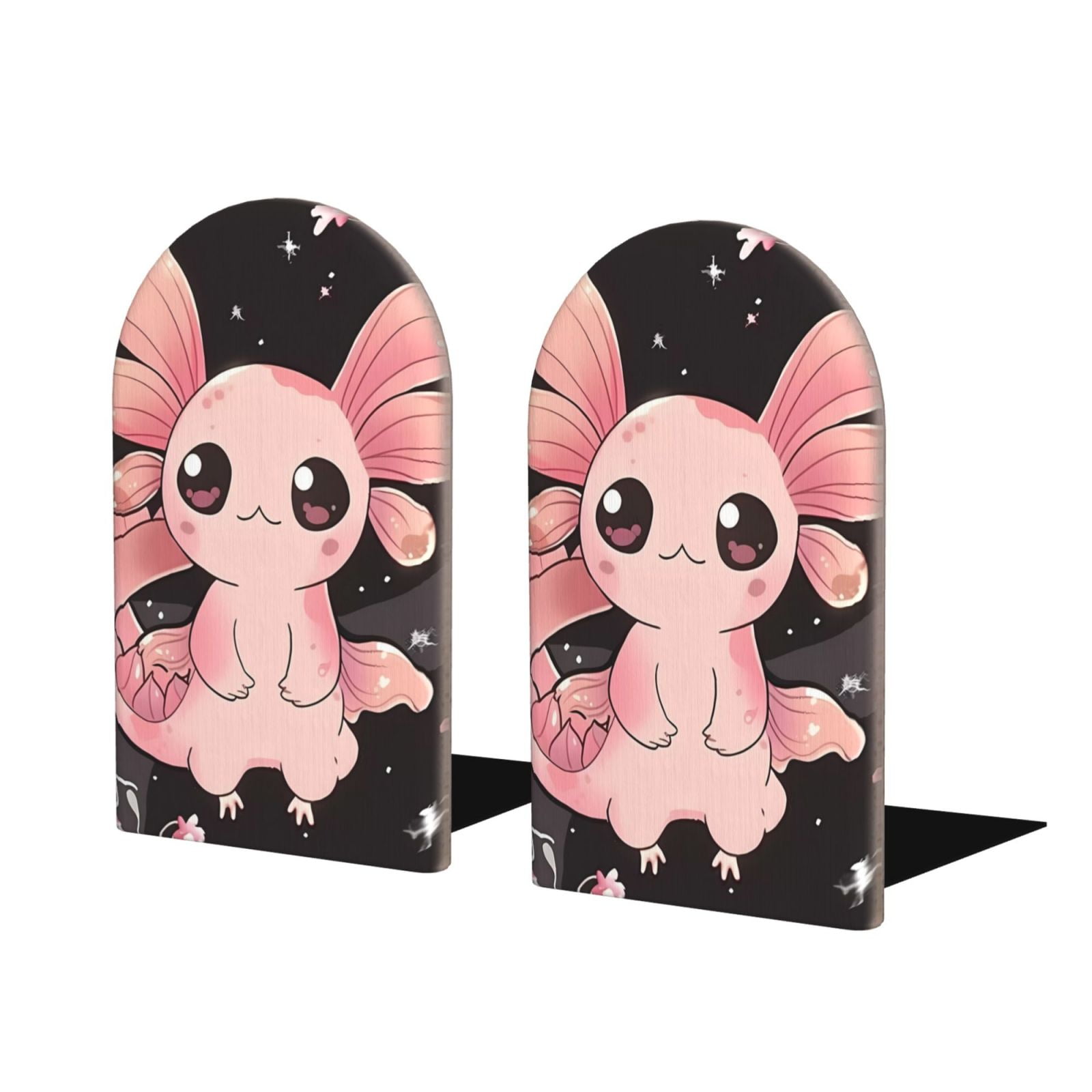 Pofeuu Cute Axolotl Sakura Blossoms B Print Large Bookend Hold Heavy ...