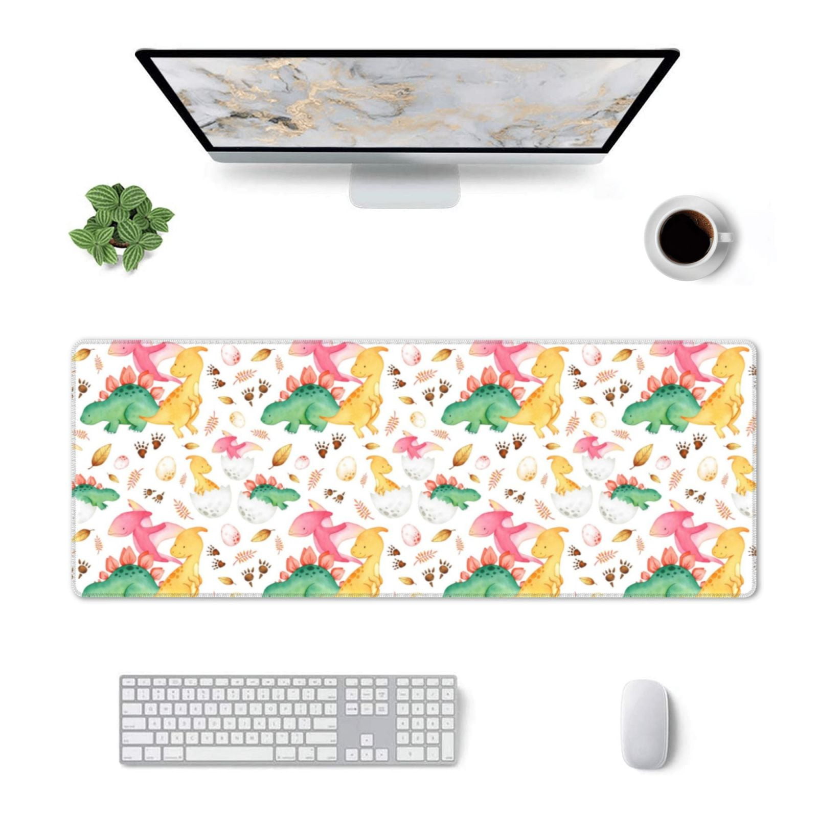 Pofeuu Cute Baby Dinosaurs Print Desk Mat for Keyboard and Mouse ...