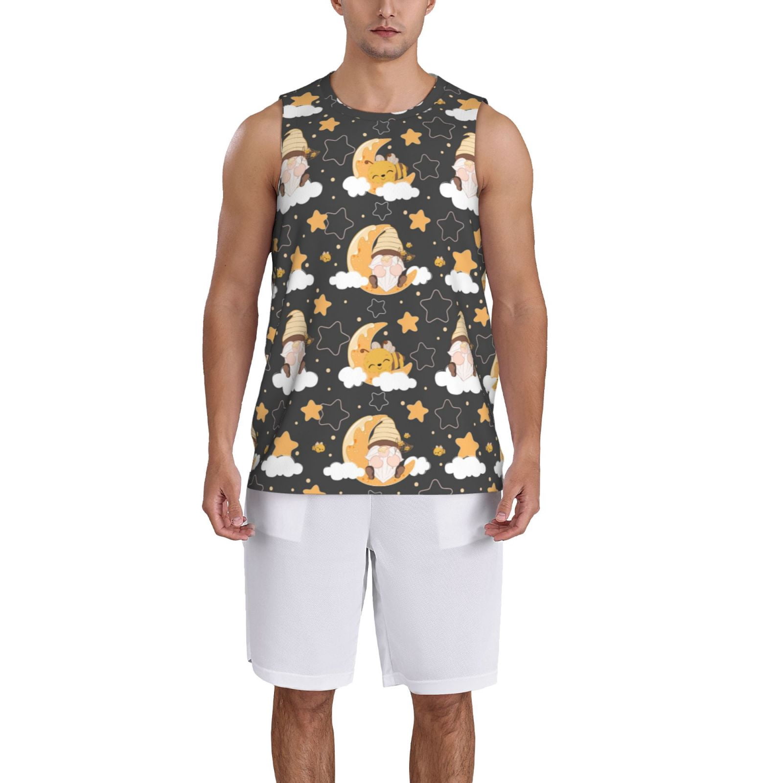 Pofeuu Cute Bee Gnome Print Basketball Jersey, Shirts for Men Youth ...