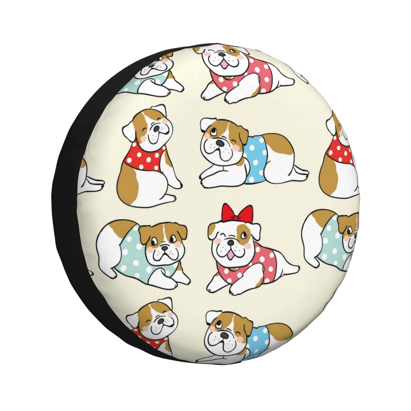Pofeuu Cute Bull Dog Print Spare Tire Wheel Cover for Car Truck SUV ...