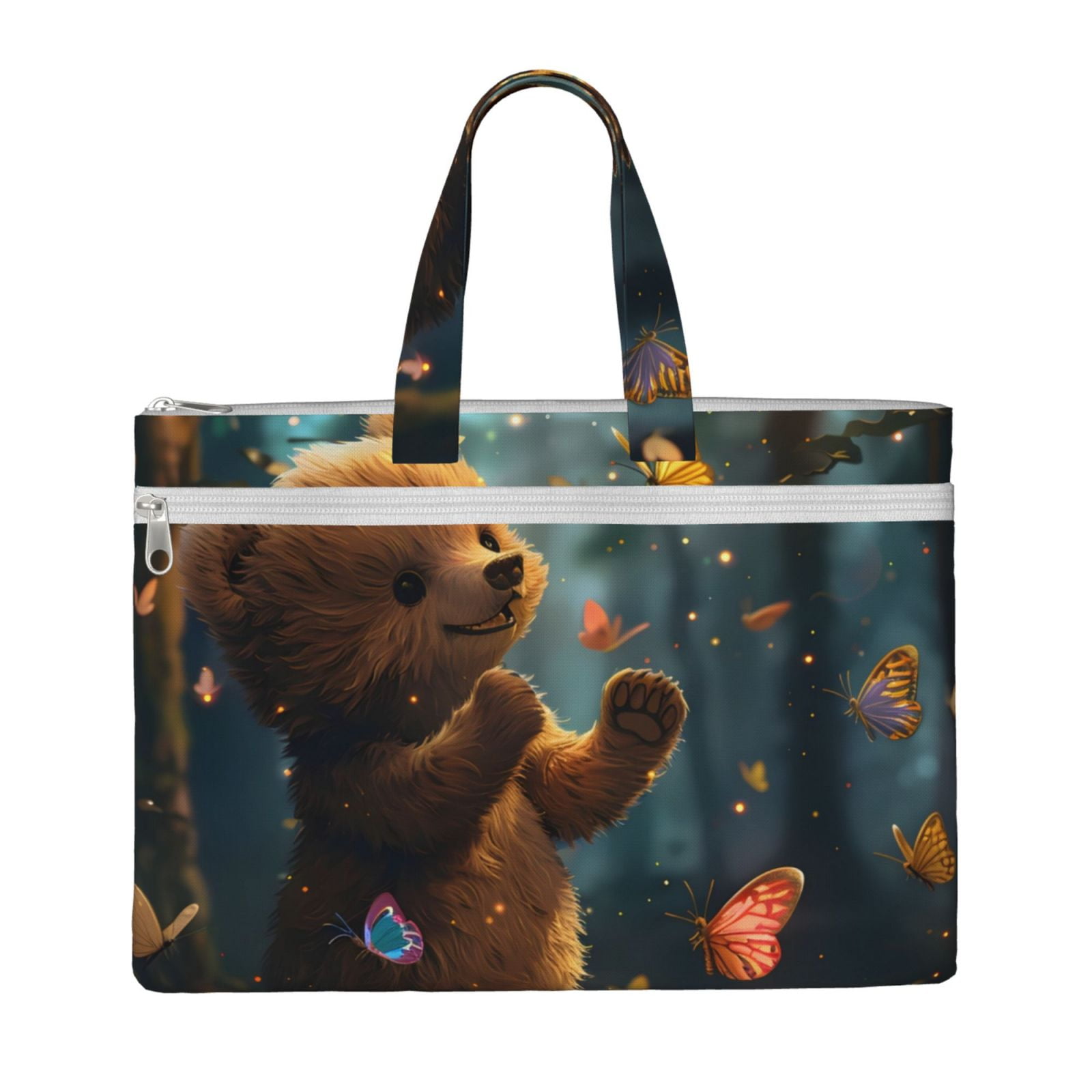 Pofeuu Cute Butterfly Bear Print Laptop Bag Carrying - Computer Bag ...