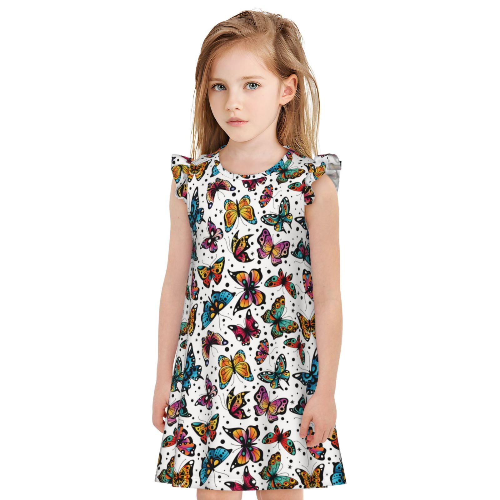 Pofeuu Cute Butterfly Print Girls Nightgowns, Nightgown Princess Pajama ...
