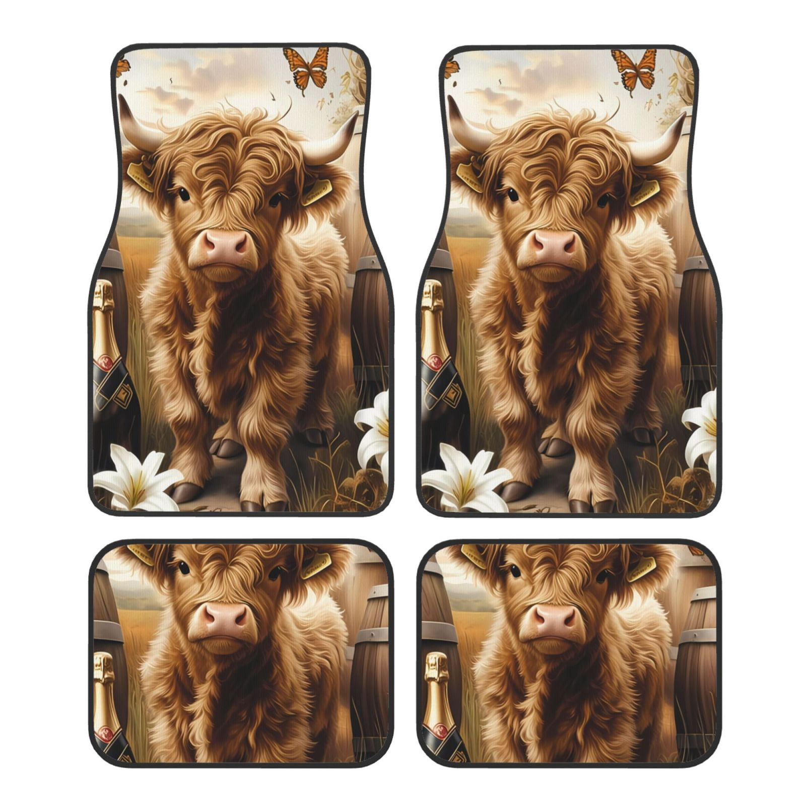 Pofeuu Cute Calf Butterflies A Print Car Foot Mat Set of 4 Pieces - All ...