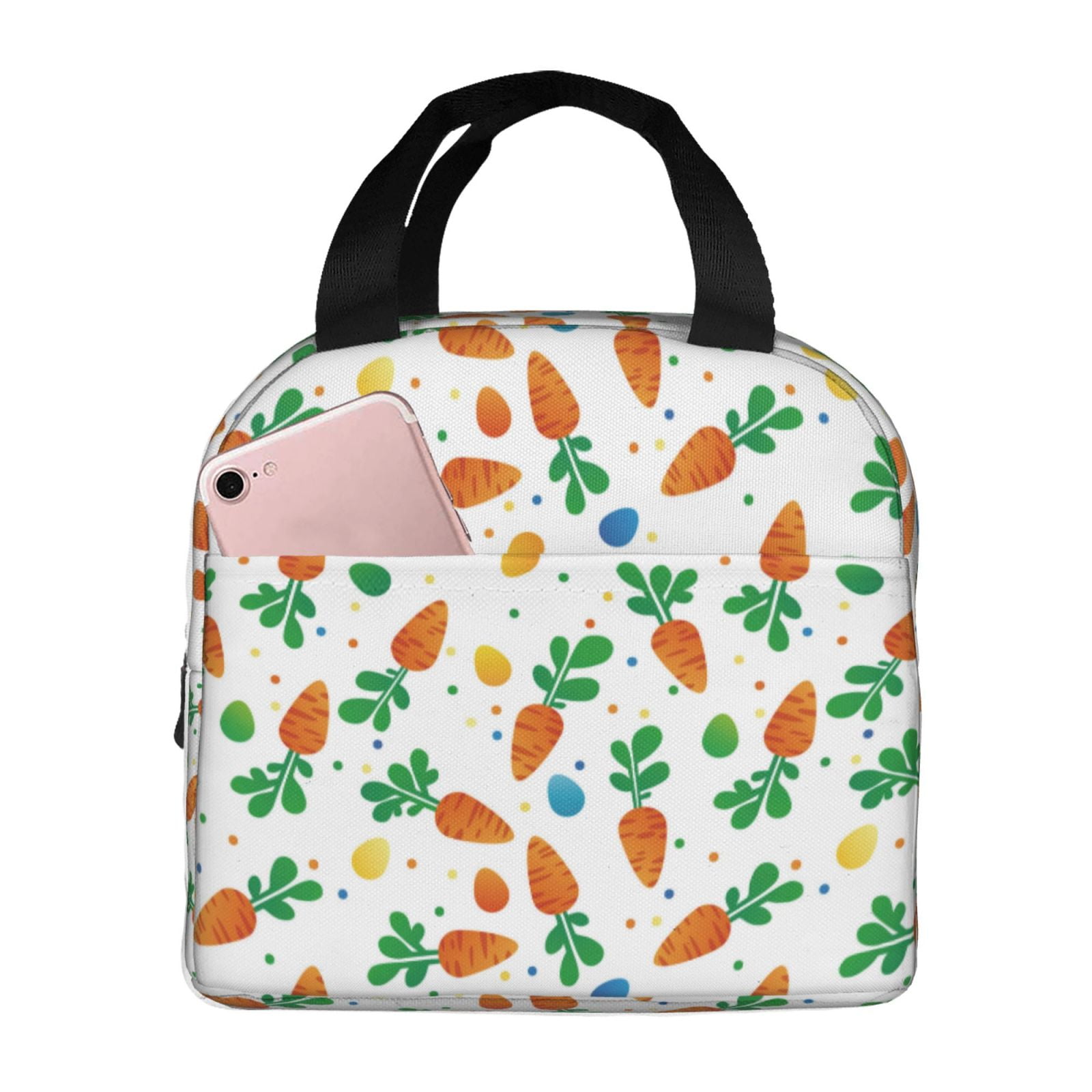 Pofeuu Cute Carrot Print Lunch Bag Lunch Box Insulated Lunch Bag Adult ...