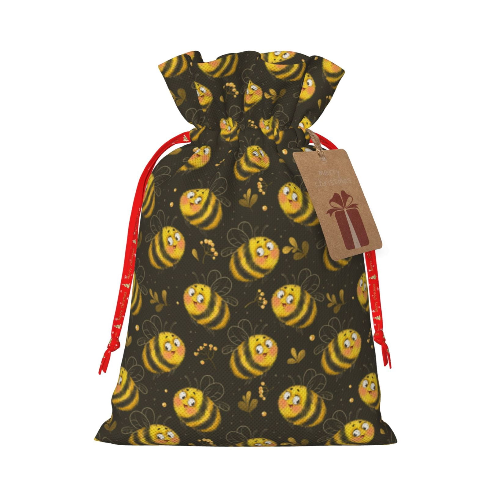 Pofeuu Cute Cartoon Bees Print Burlap Bags with Drawstrings Drawstring ...