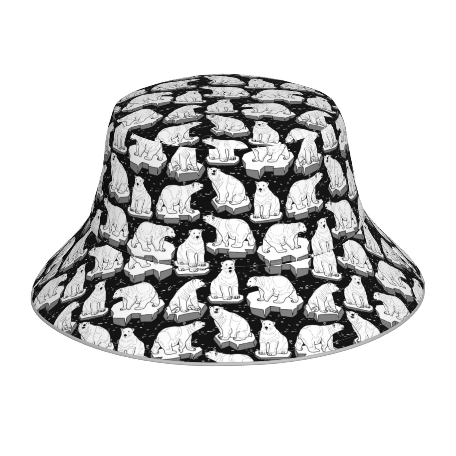 Pofeuu Cute Cartoon Polar Bear Print Bucket Hat for Women Men ...