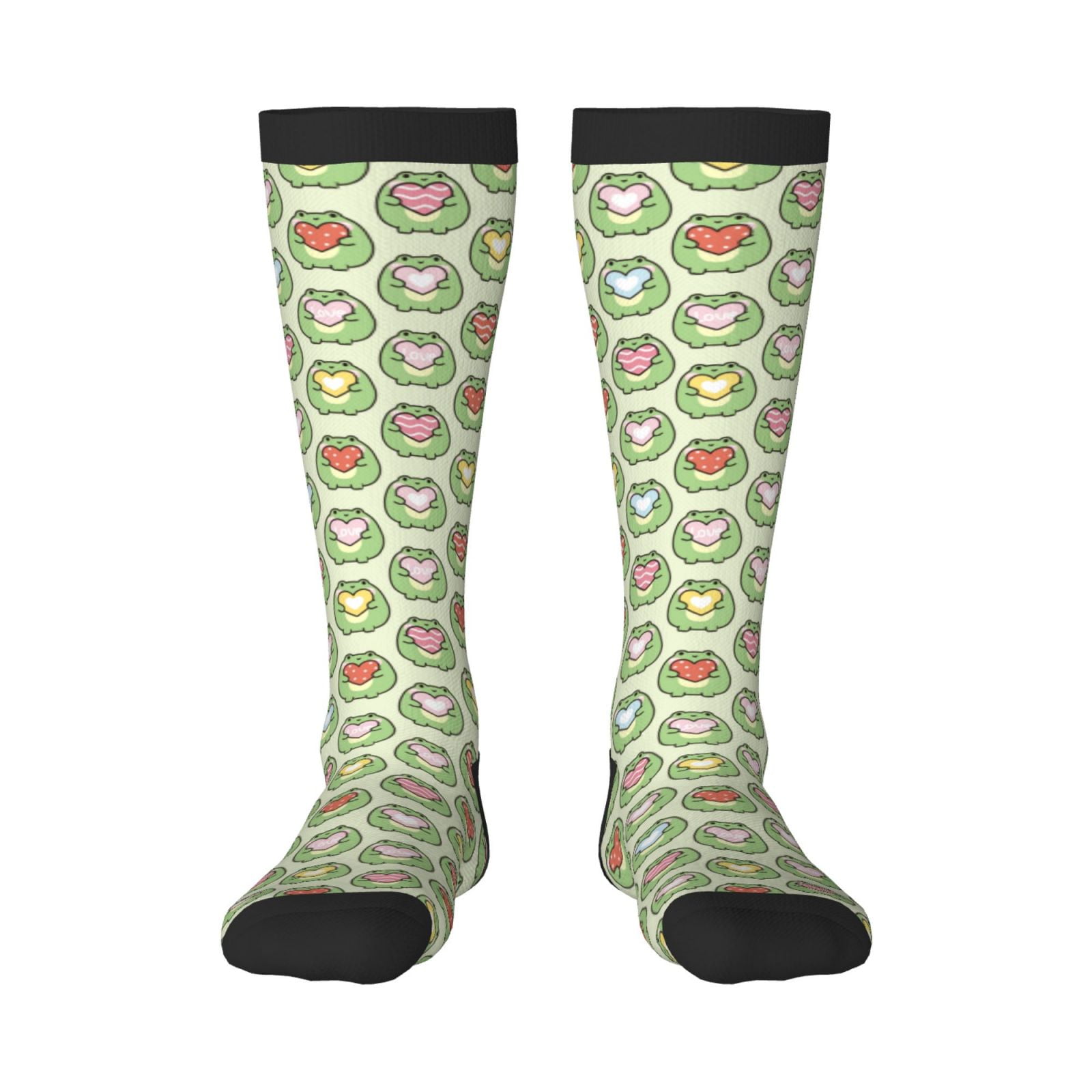 Pofeuu Cute Chubby Frog Print Stockings, Adult Running Hiking Socks for ...