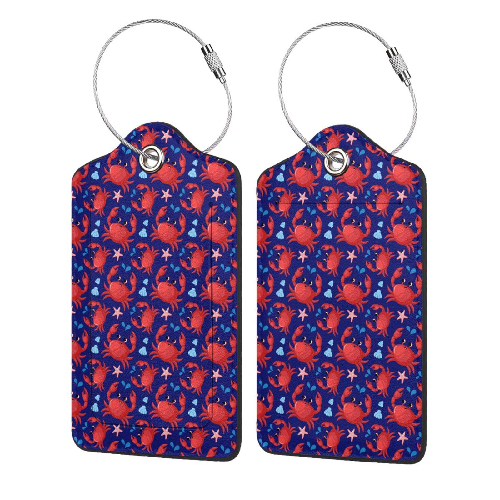 Pofeuu Cute Crabs Print Luggage Tags, Privacy Cover ID Label with ...