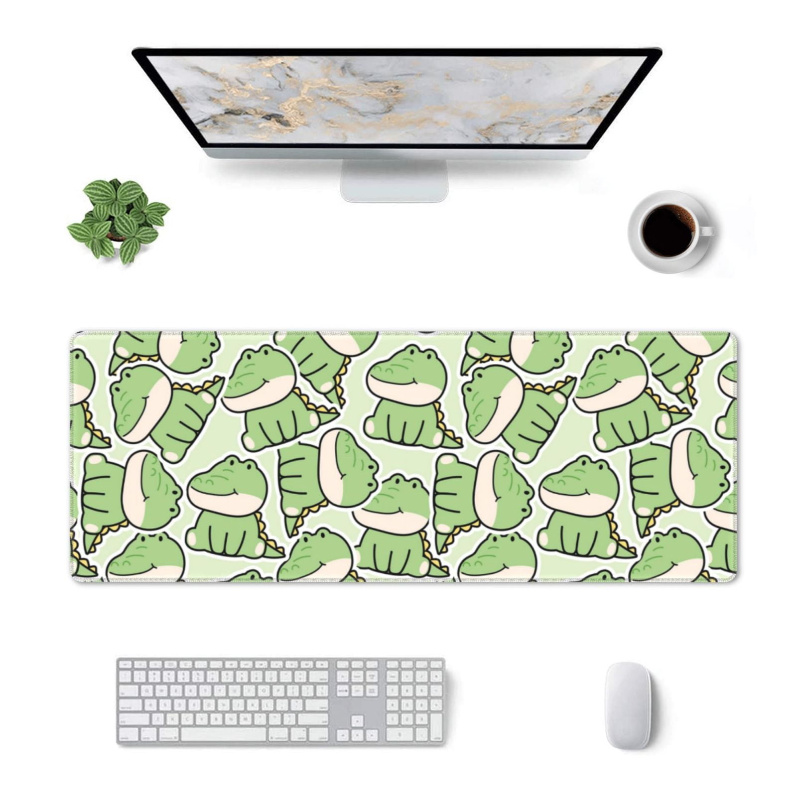 Pofeuu Cute Crocodile Print Desk Mat for Keyboard and Mouse，Computer ...