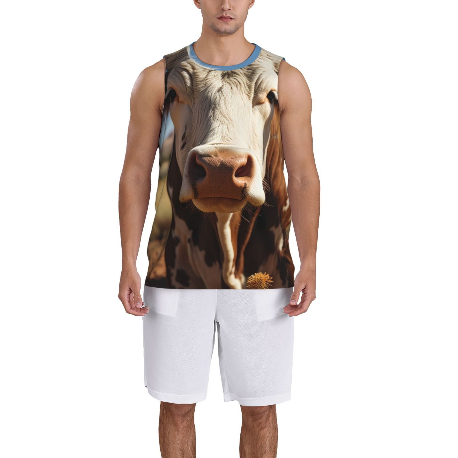 Pofeuu Cute Daisy Cow Print Basketball Jersey, Shirts for Men Youth ...