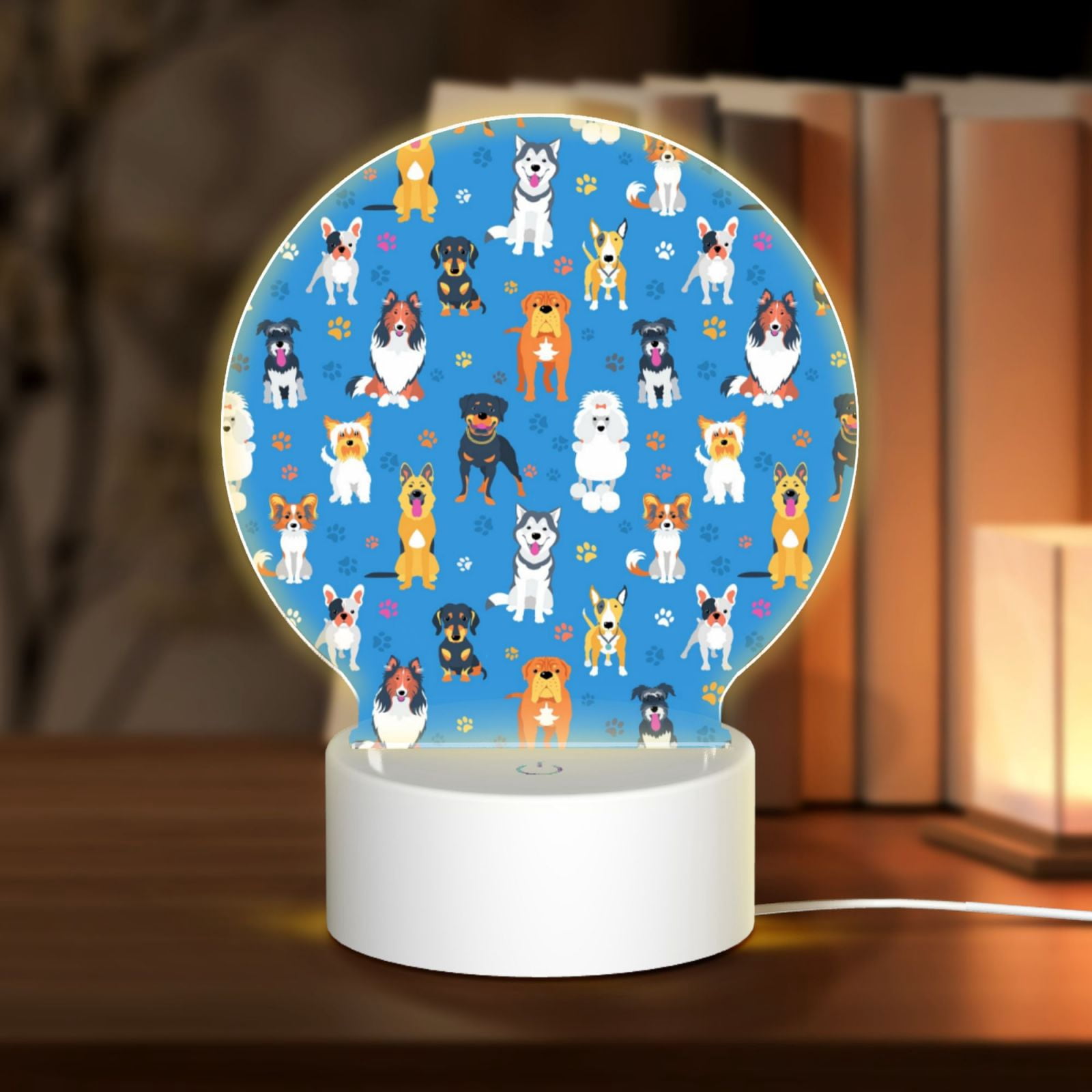 Pofeuu Cute Dogs Print LED Christmas Night Light Lamp Base Gift DIY 3D ...