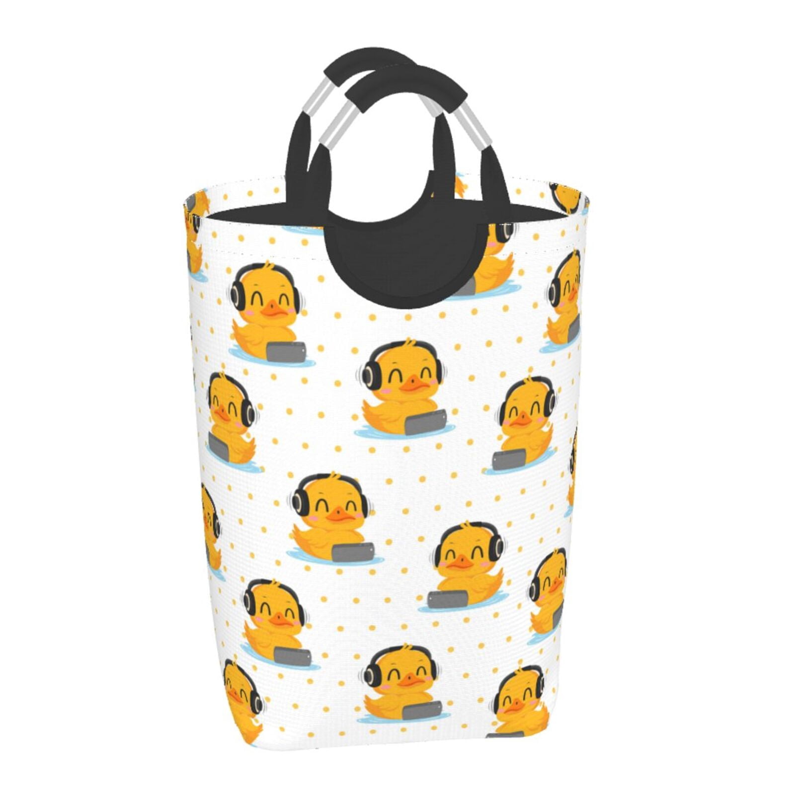 Pofeuu Cute Duck With Headphone Print Laundry Basket, Laundry Hamper ...