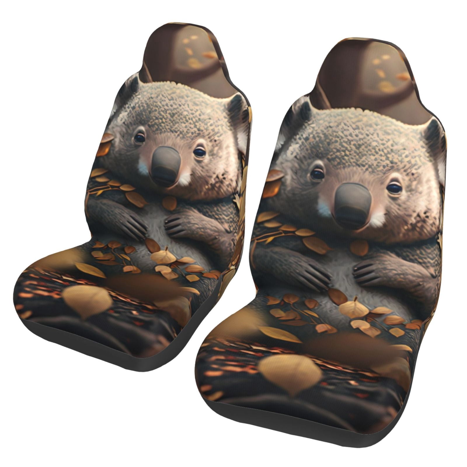 Pofeuu Cute Fallen Leaf Koala Print Automotive Car Seat Covers Flat ...