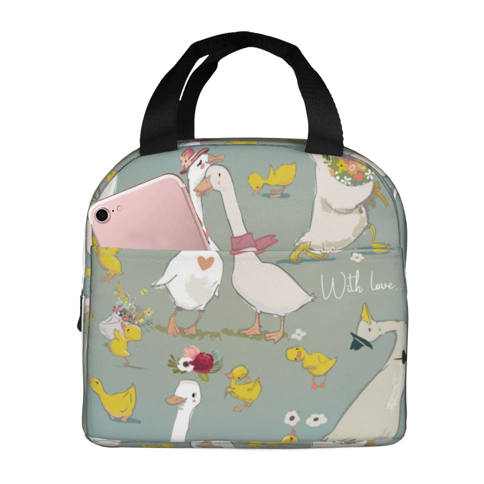 Pofeuu Cute Farm Birds Print Lunch Bag Lunch Box Large Capacity ...