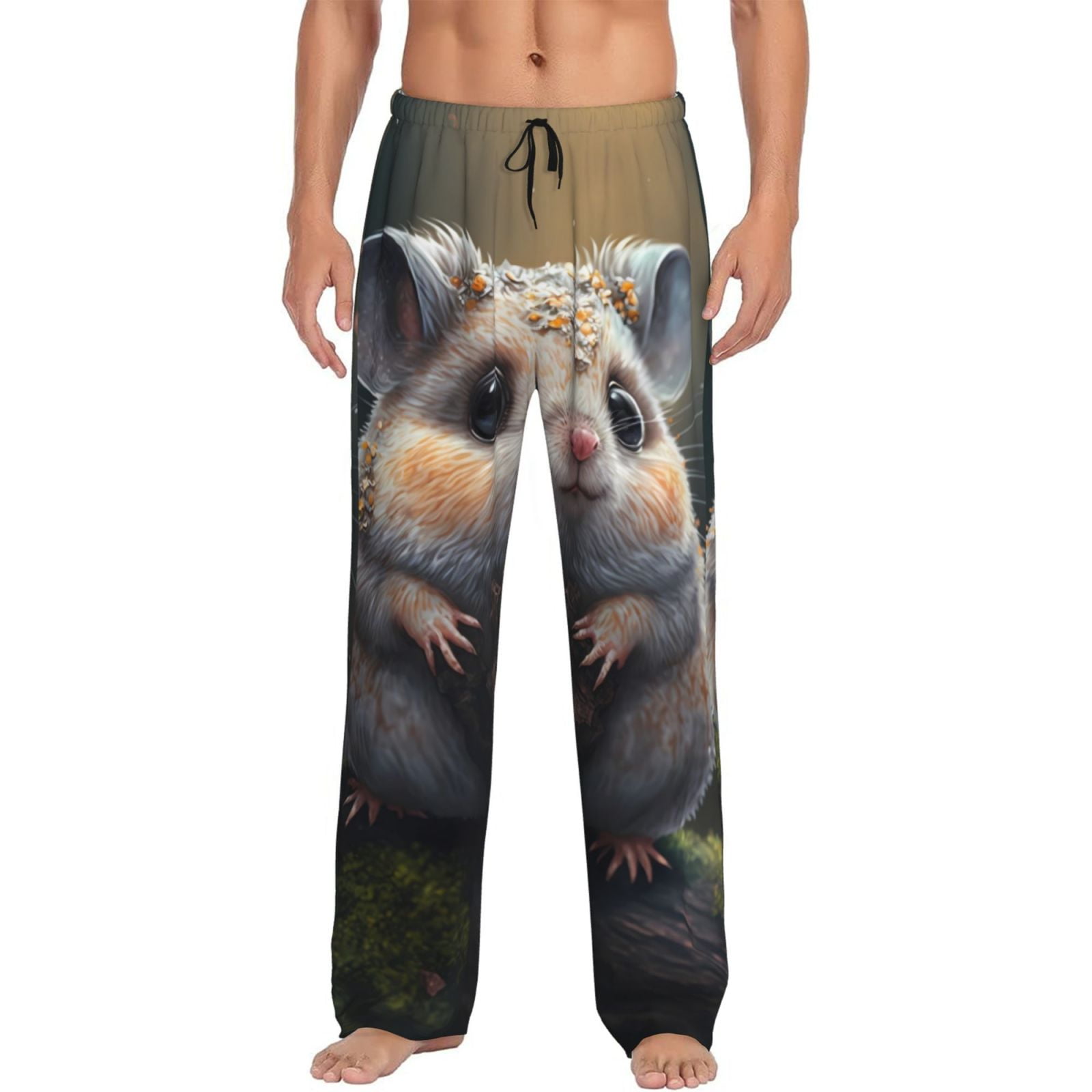 Pofeuu Cute Fat Ball Branch Print Men's Pajama Pants, Soft Lounge ...