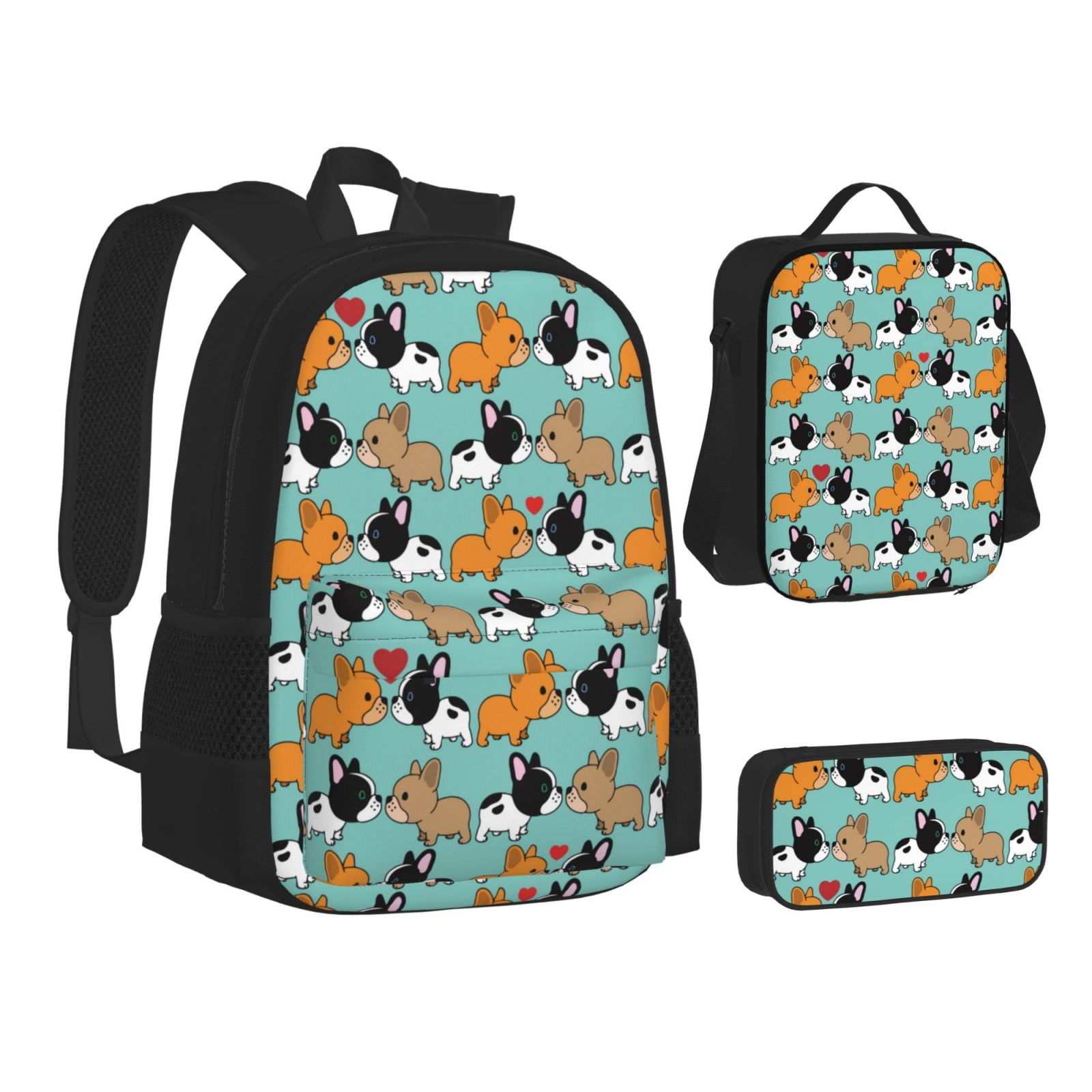 Pofeuu Cute French Bulldog Print Backpack Travel Backpacks With Lunch ...