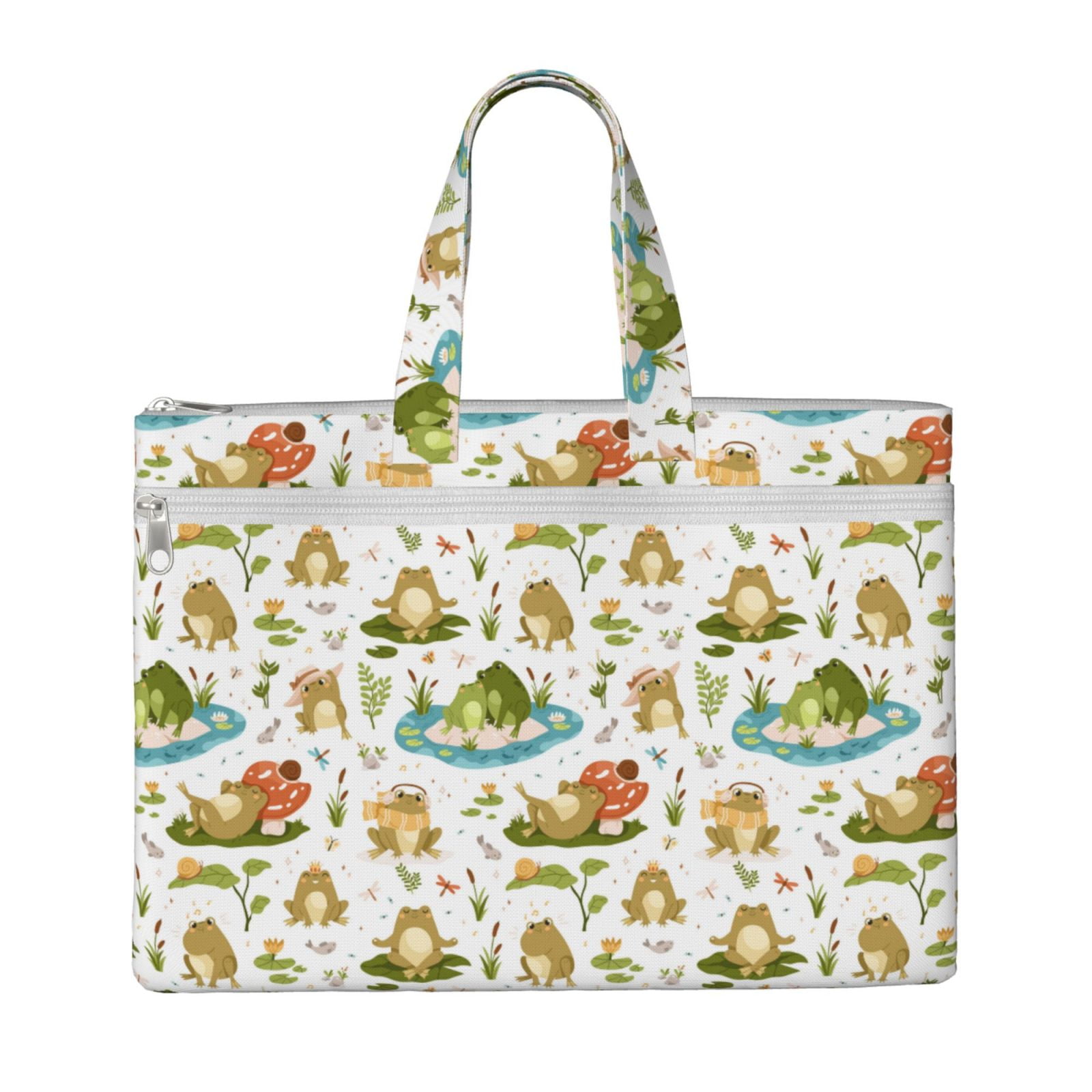 Pofeuu Cute Frog Print Laptop Bag Carrying - Computer Bag Laptop Case ...
