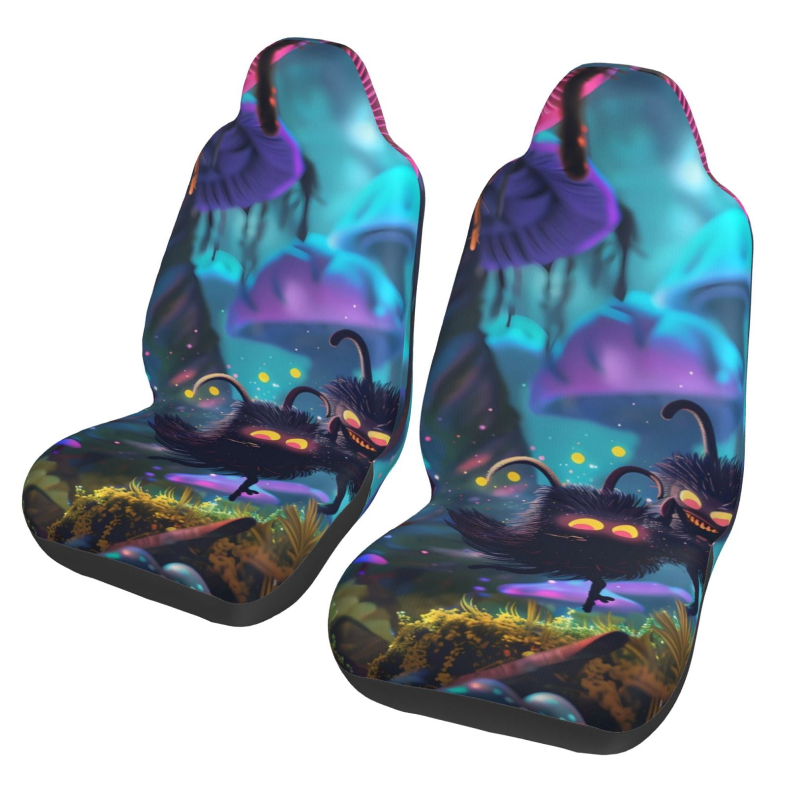 Pofeuu Cute Fuzzy Fantasy Creatures Print Automotive Car Seat Covers ...