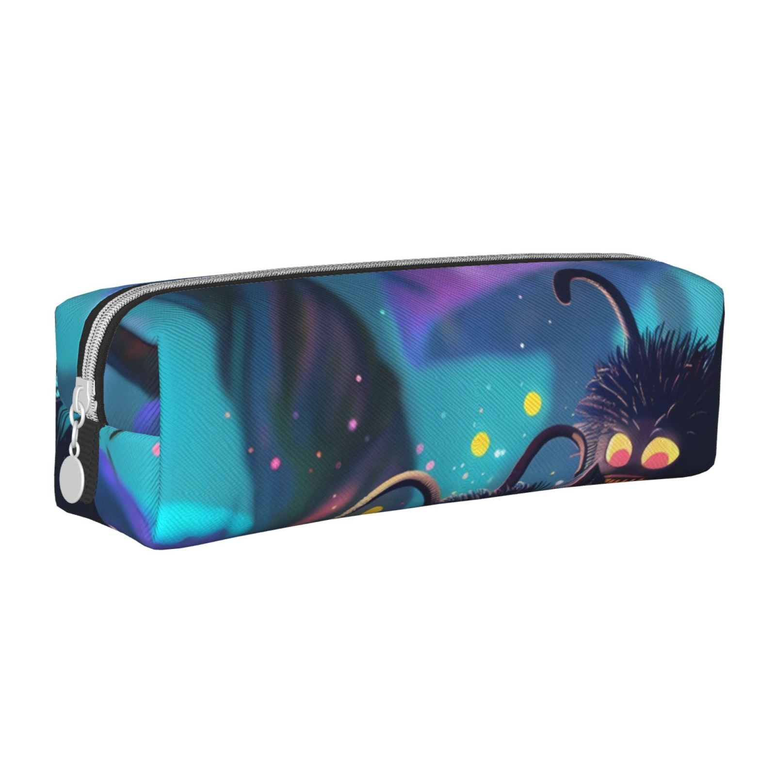 Pofeuu Cute Fuzzy Fantasy Creatures Print Leather Pencil Case, Leather ...