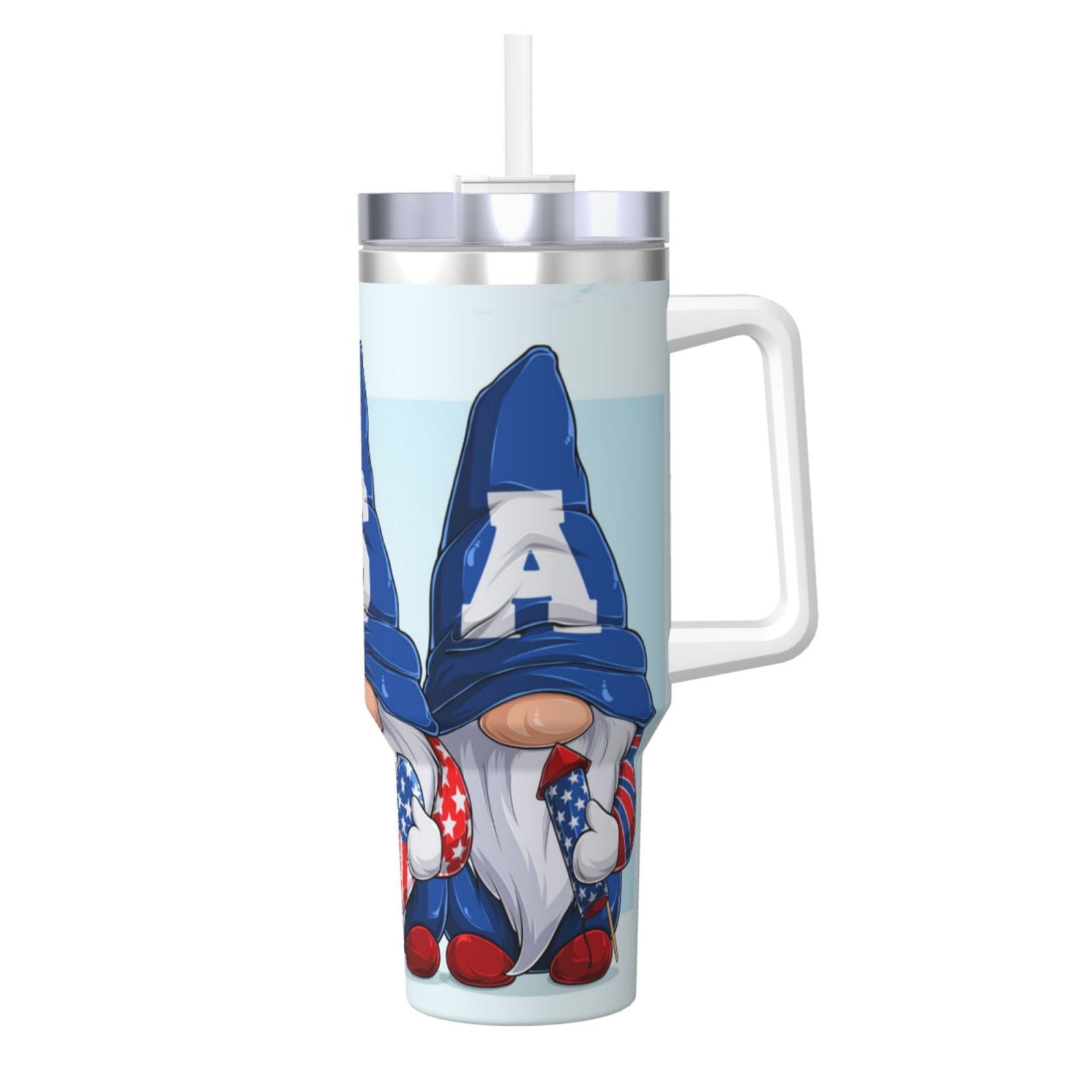 Pofeuu Cute Gnomes in USA Print 40oz Ice Bully With Handle And Straw ...