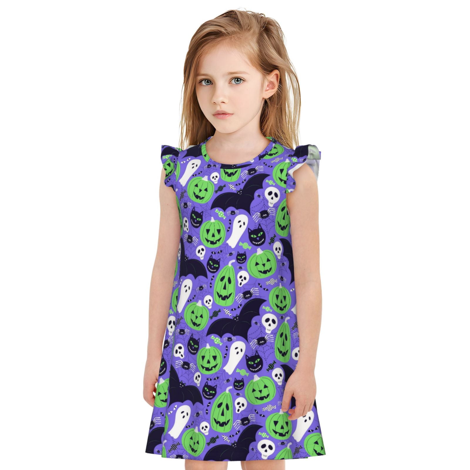Pofeuu Cute Halloween Print Girls Nightgowns, Nightgown Princess Pajama ...