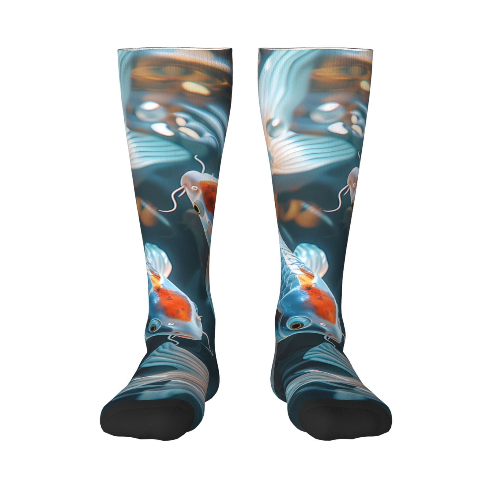 Pofeuu Cute Koi Fish Serenity Print Stockings, Adult Running Hiking ...