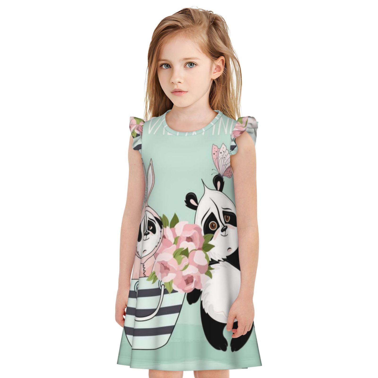 Pofeuu Cute Panda Print Girls Nightgowns, Nightgown Princess Pajama ...