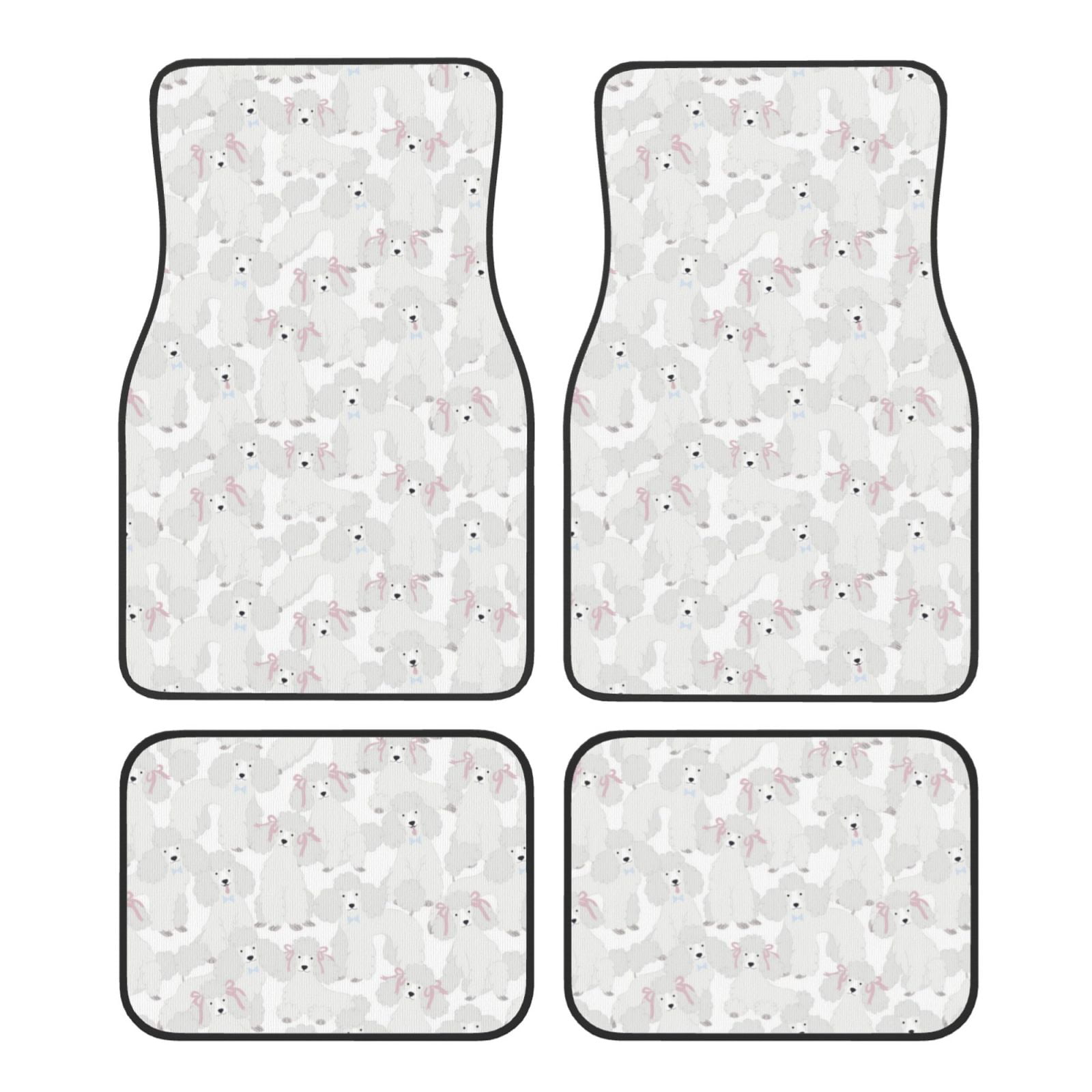 Pofeuu Cute Poodle Dog Print Car Foot Mat Set of 4 Pieces - All-Weather ...