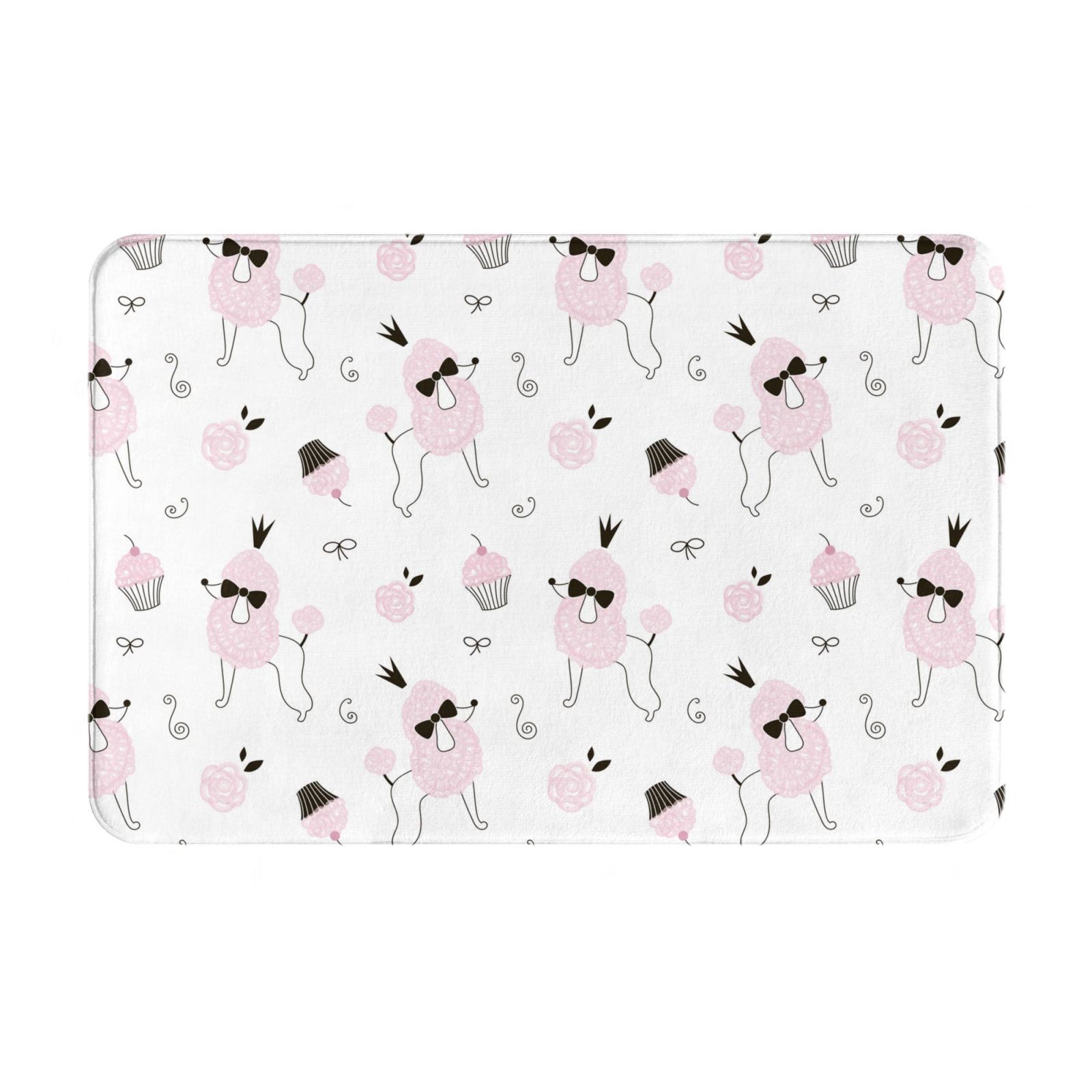 Pofeuu Cute Poodle Dog Print Flannel Doormats Rug16"x24"Rug Washable ...